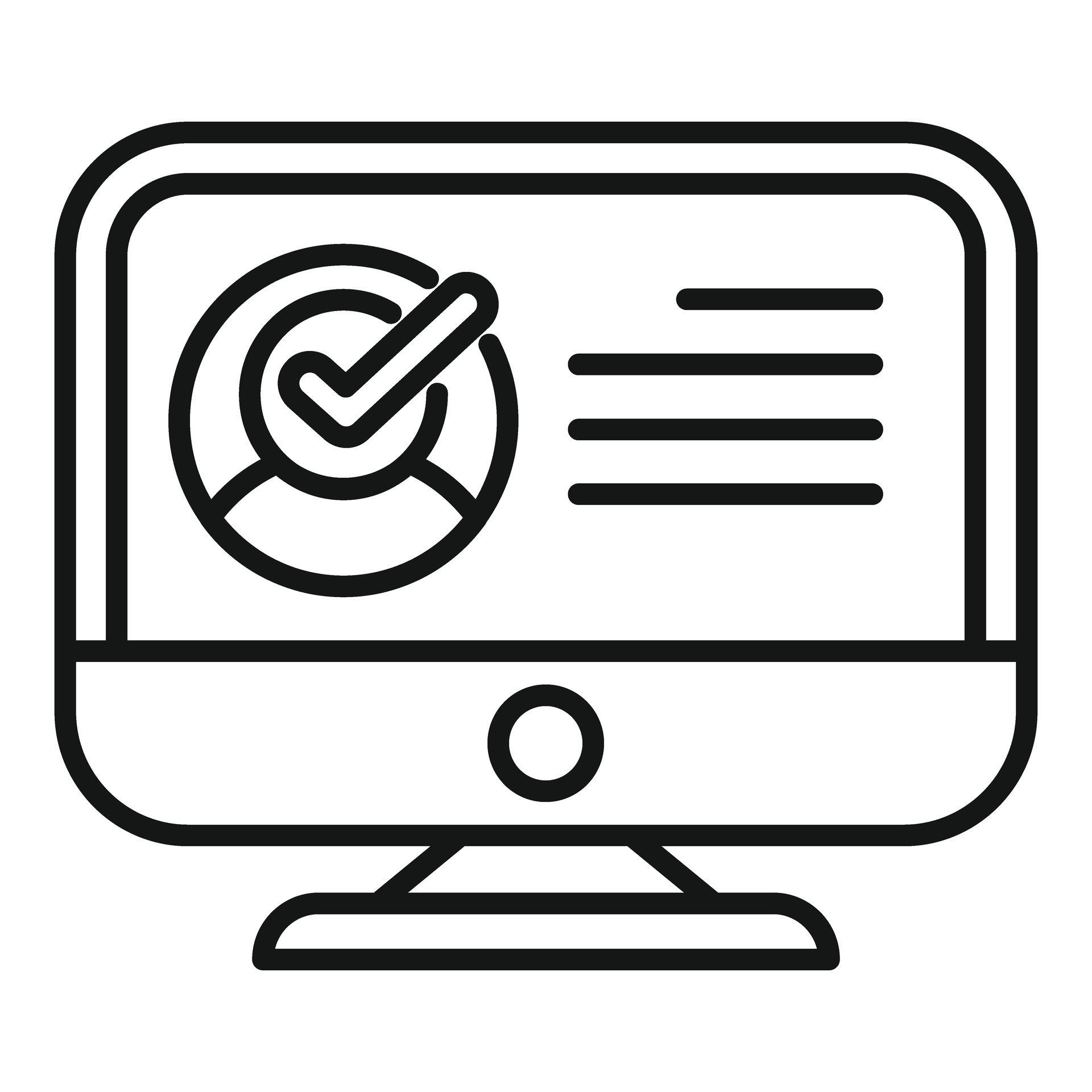 Computer showing user profile with check mark icon 48287611 Vector Art ...