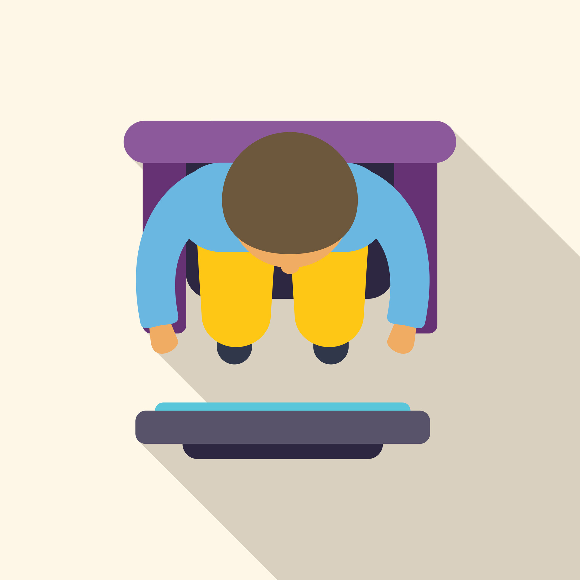 Programmer Working Using Computer Sitting On Chair Top View 48287644 Vector Art At Vecteezy