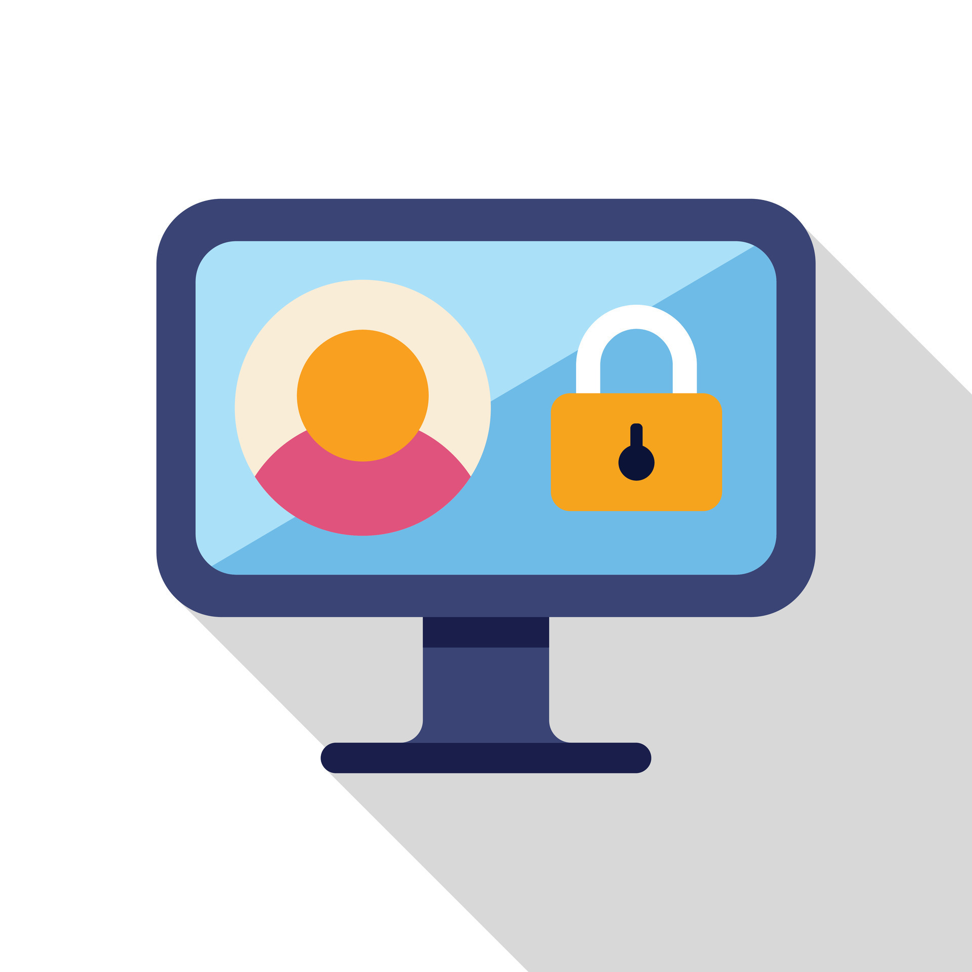 Computer security system protecting user data with padlock icon 48289636 Vector Art at Vecteezy
