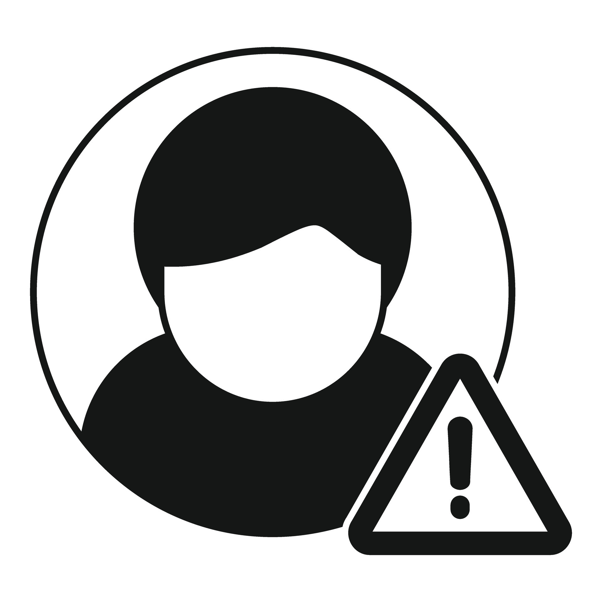 User icon showing warning sign for security issue 48289654 Vector Art at Vecteezy