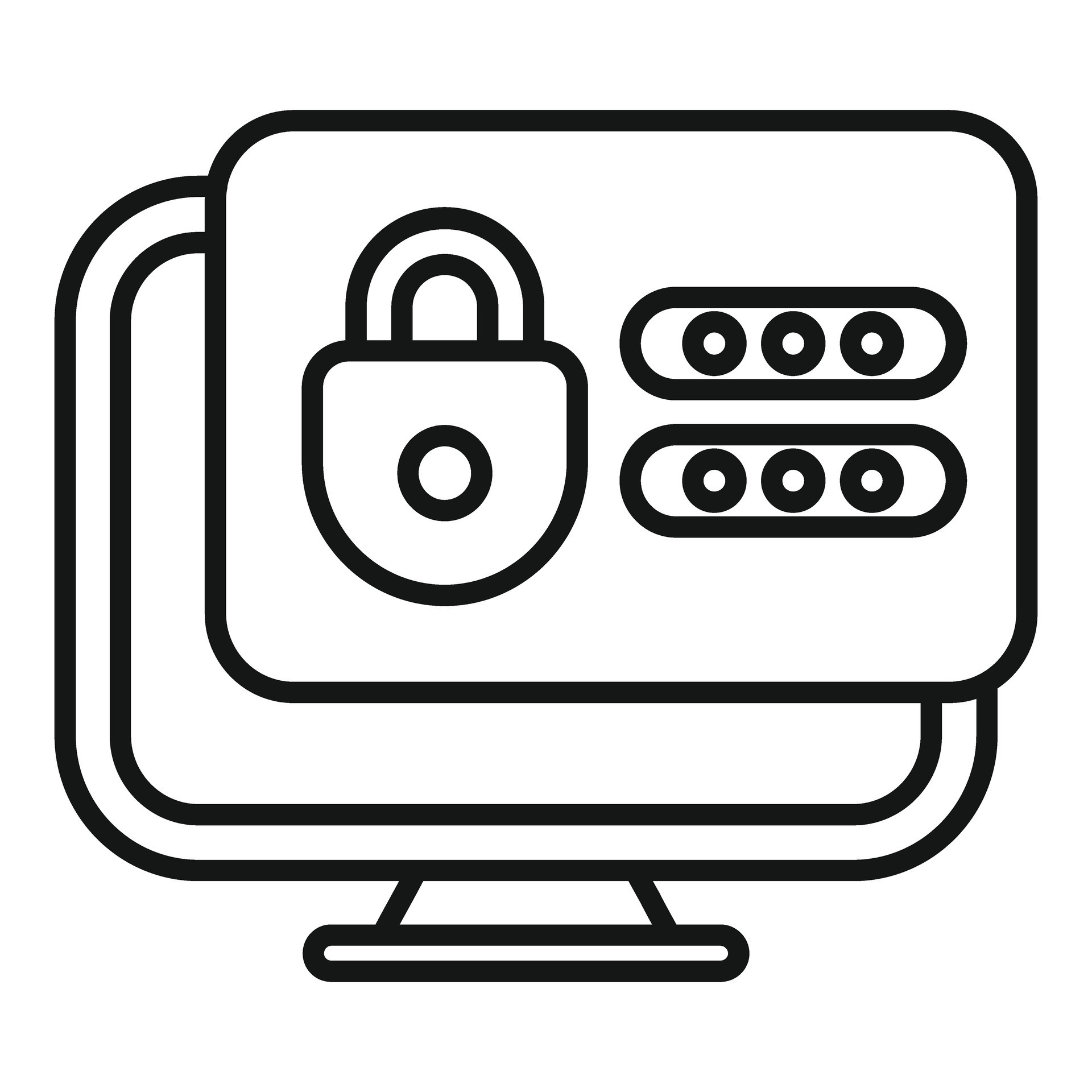 Computer Security System Showing Password Protection With Padlock