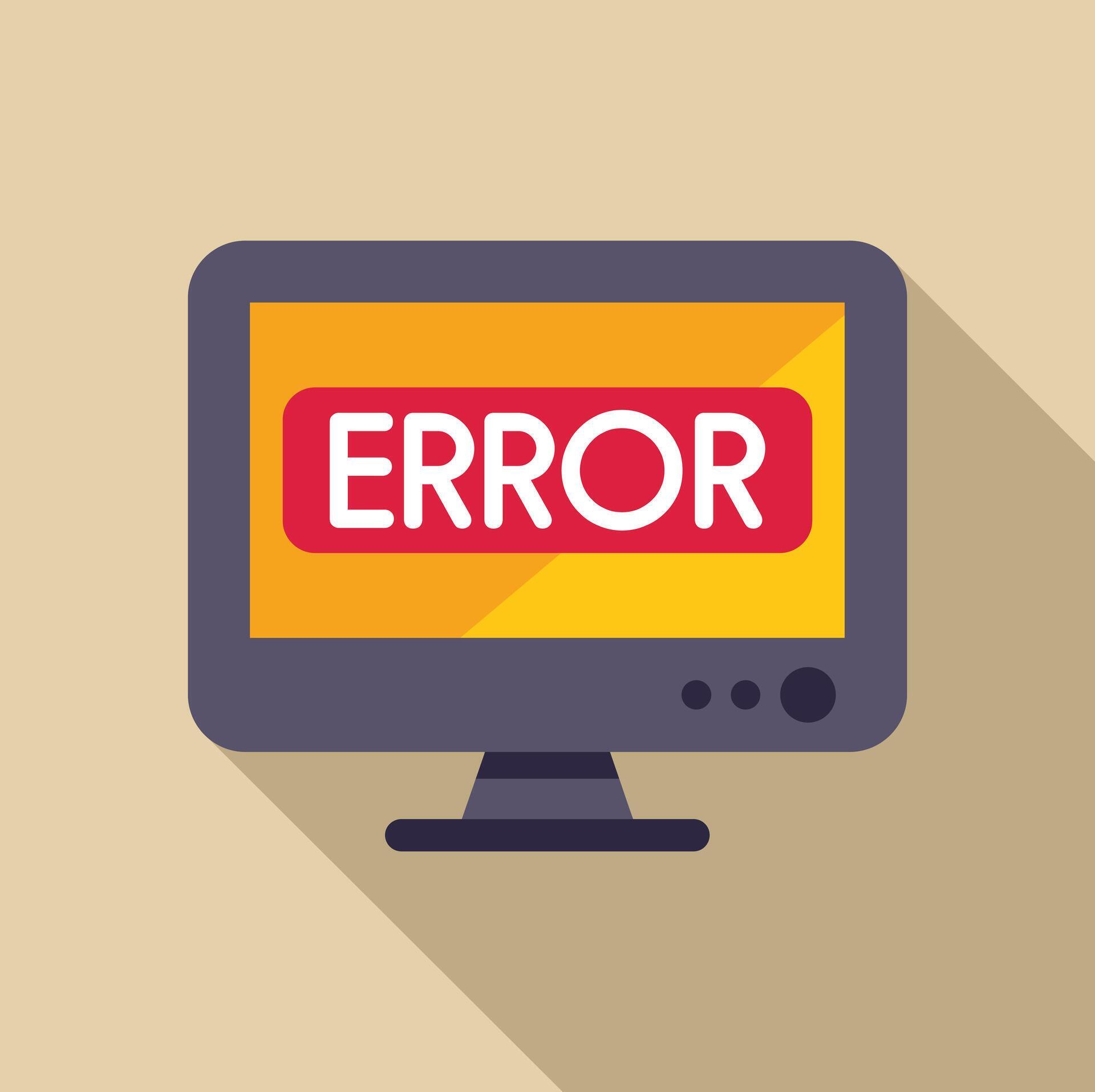 Computer monitor displaying error message on screen 48290916 Vector Art at Vecteezy