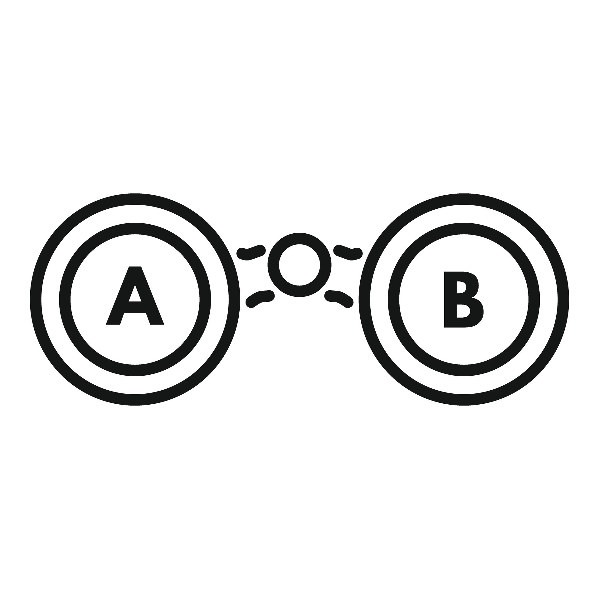 Two circles connected by link showing connection concept 48291128 ...