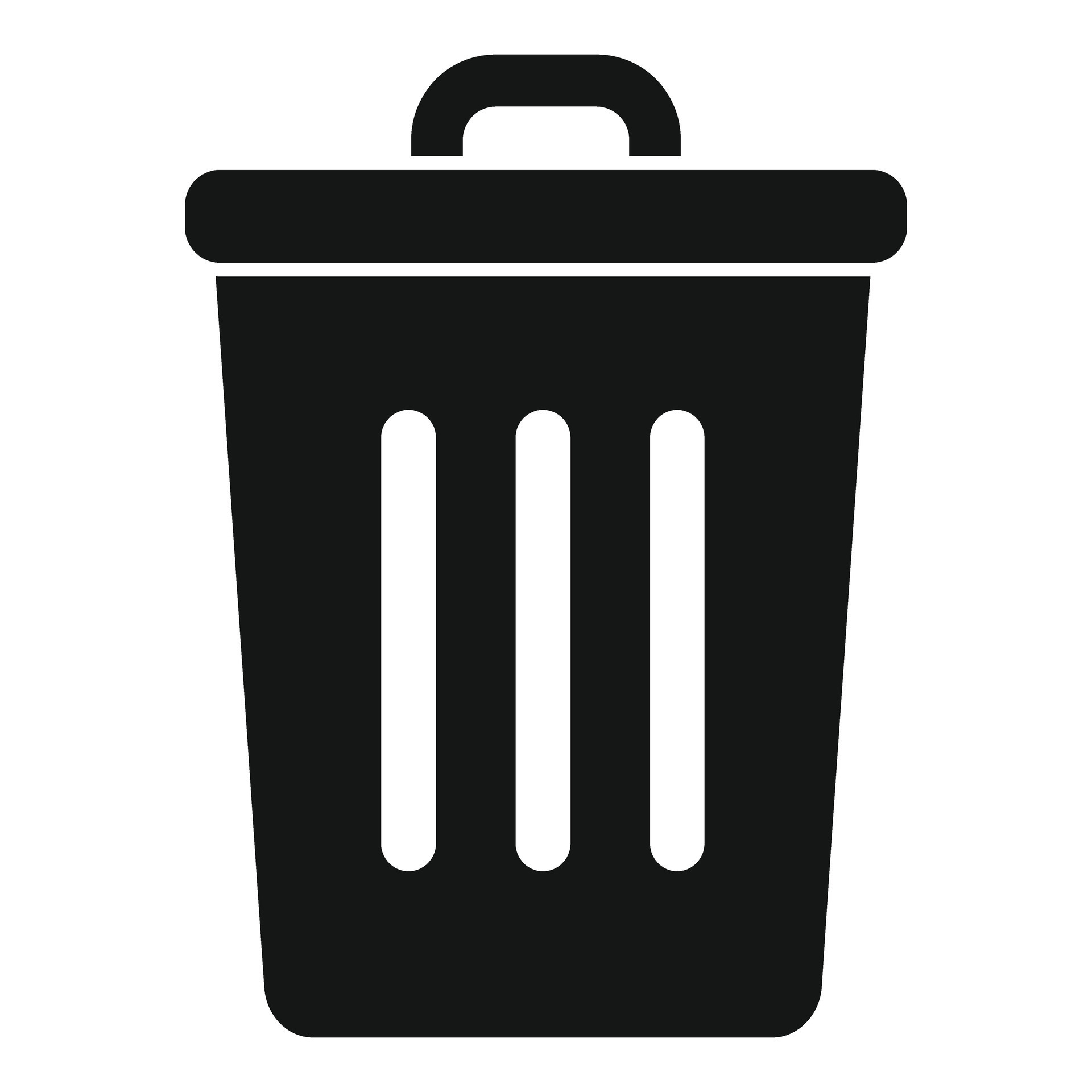 Black trash can icon representing removing and disposing garbage ... Black trash can icon representing removing and disposing garbage ...
