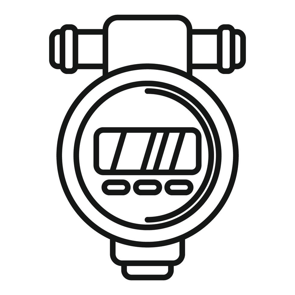 Digital water meter showing flow rate with buttons for control panel ...