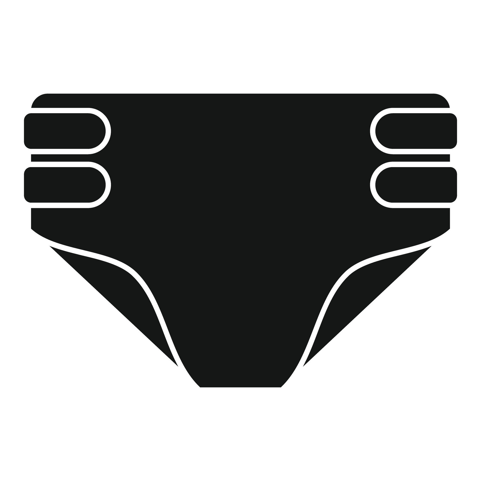 Black Adult Diaper Icon Showing Absorbent Garment For Incontinence