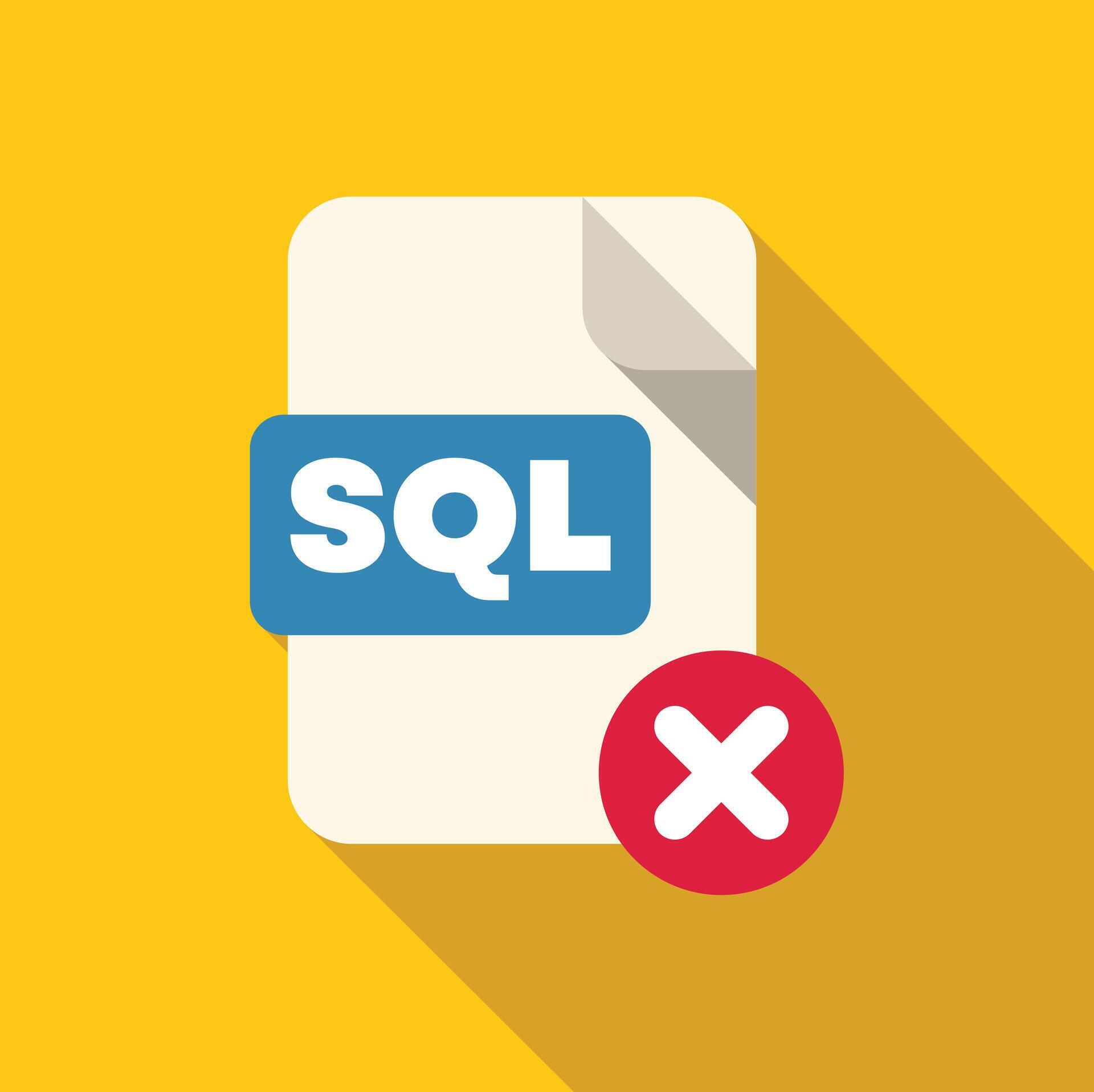 Sql file rejected, database file error, data transfer problem 48293276 Vector Art at Vecteezy