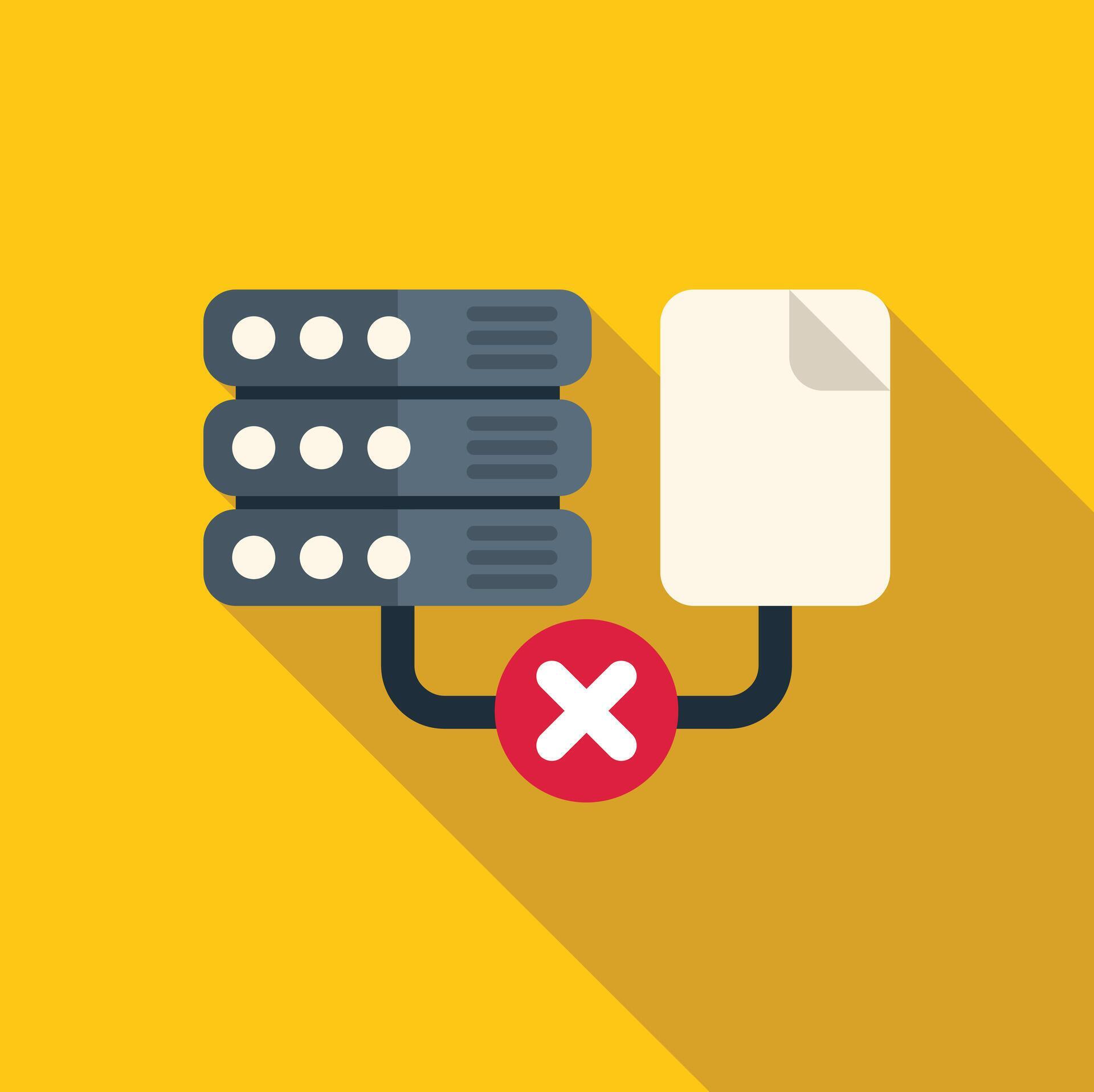 Database Server Refusing File Transfer With Red Cross Symbol 48293295 Vector Art At Vecteezy