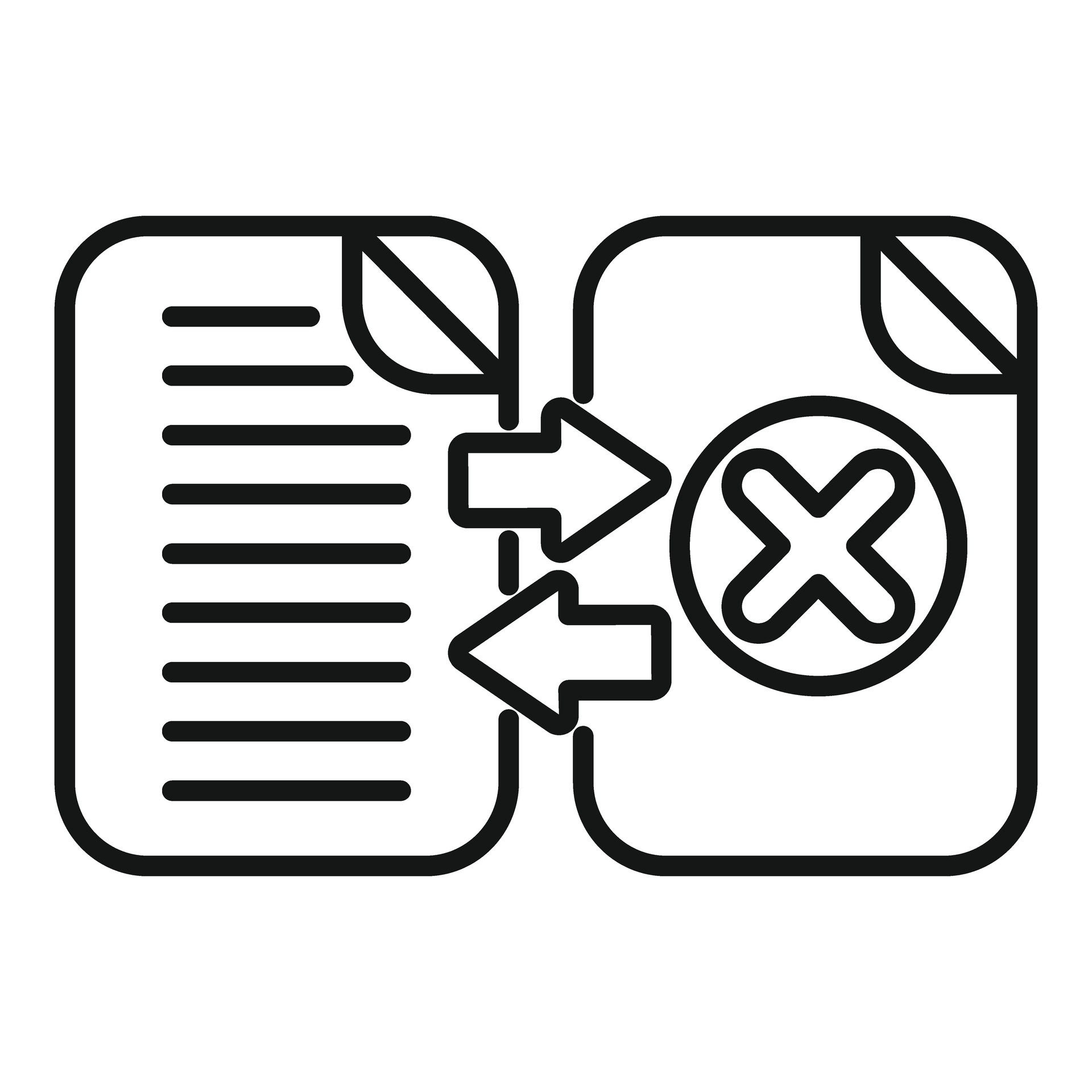 Document exchange with error sign showing data transfer issues 48293309 ...