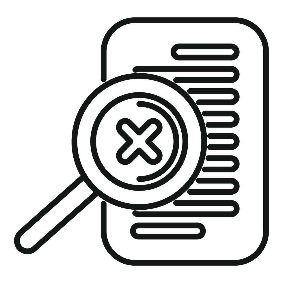 Magnifying Glass Detecting Error In Document Icon 48293318 Vector Art At Vecteezy