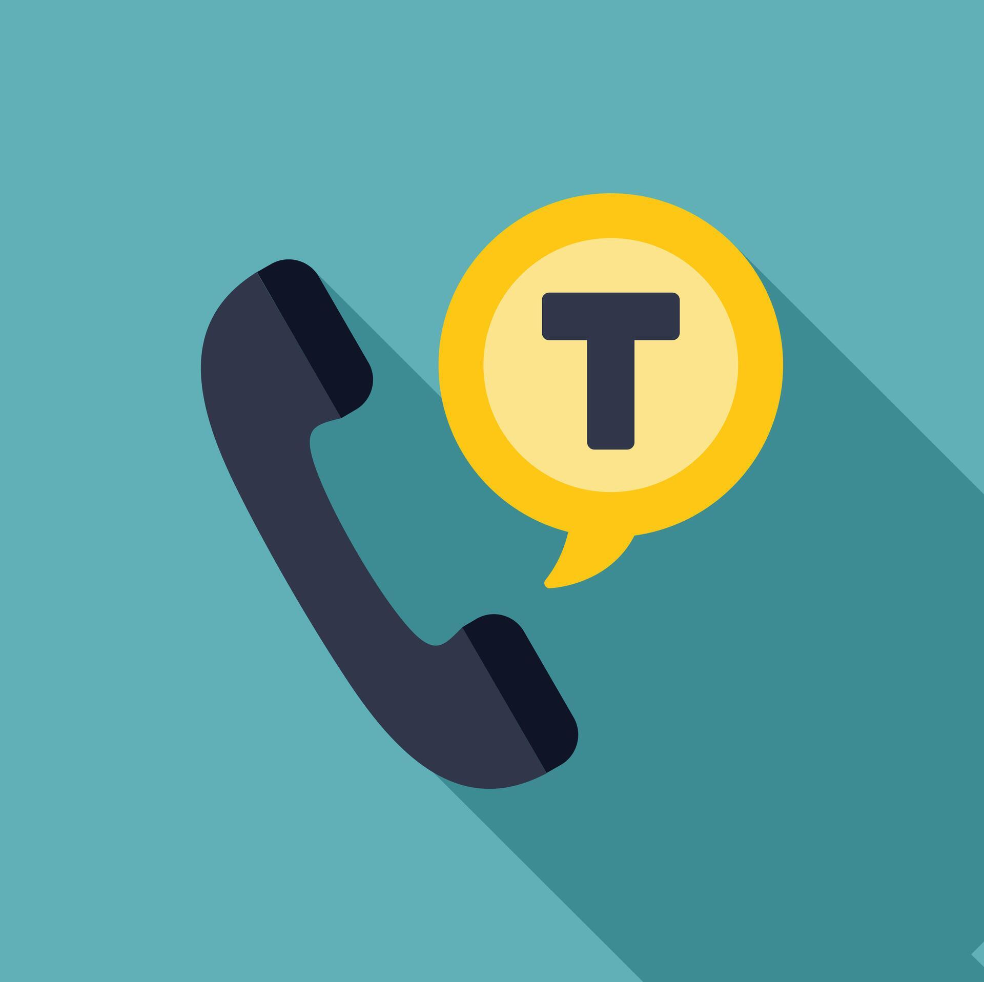 Phone receiving text message notification icon with long shadow ...