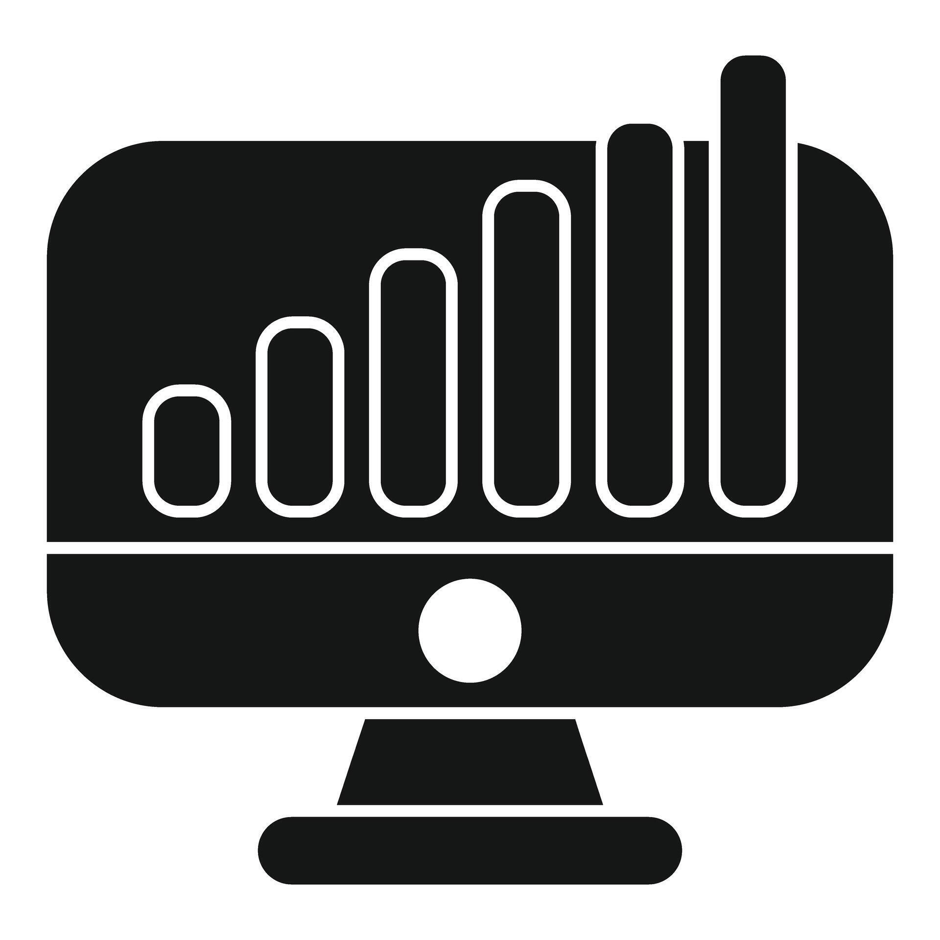 Computer Monitor Displaying Growing Bar Chart Icon 48294738 Vector Art