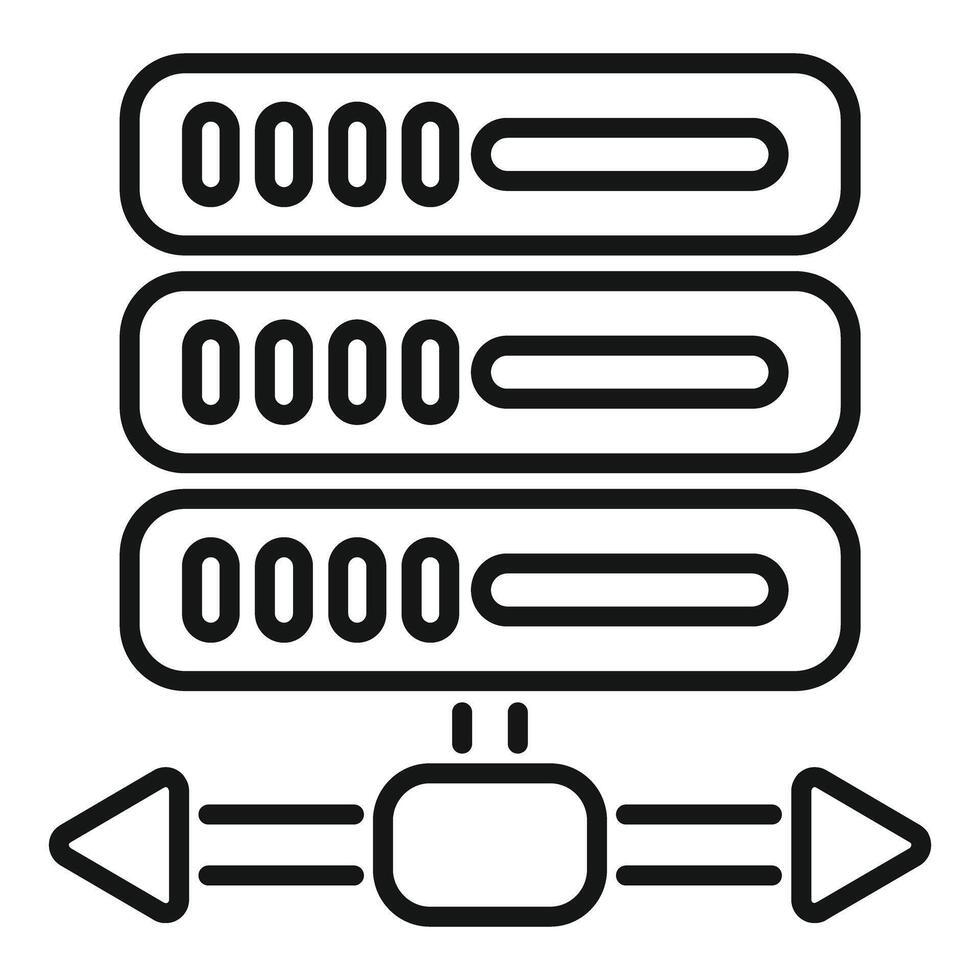 Data server receiving and sending information through transfer icon ...