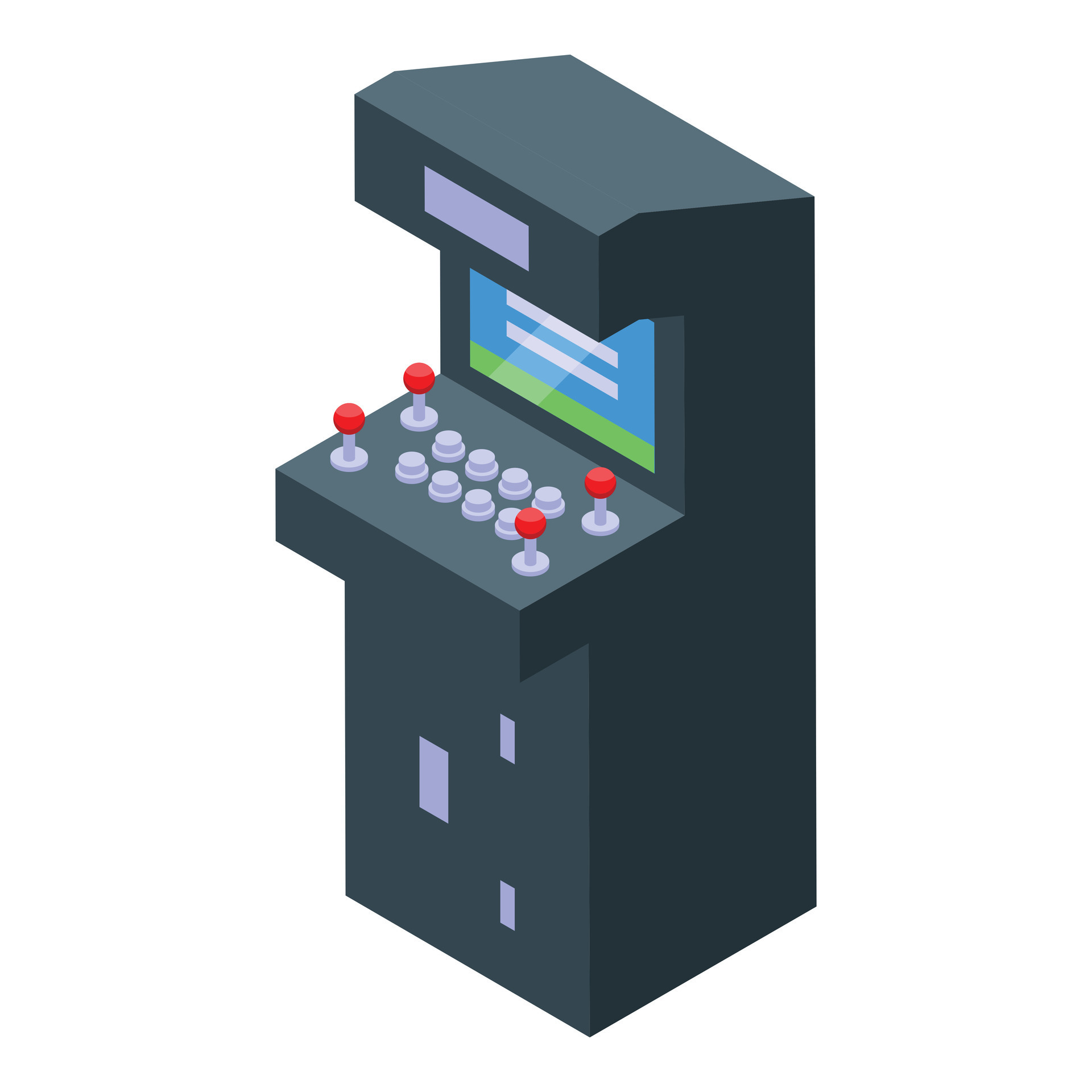 Arcade Game Machine With Joysticks And Buttons For Playing Video Games 48297364 Vector Art At