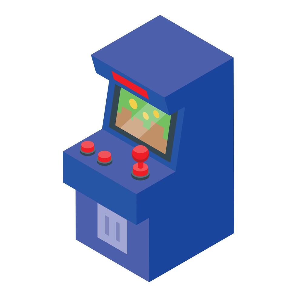 Blue arcade game machine displaying game over screen isometric view 48297379 Vector Art at Vecteezy