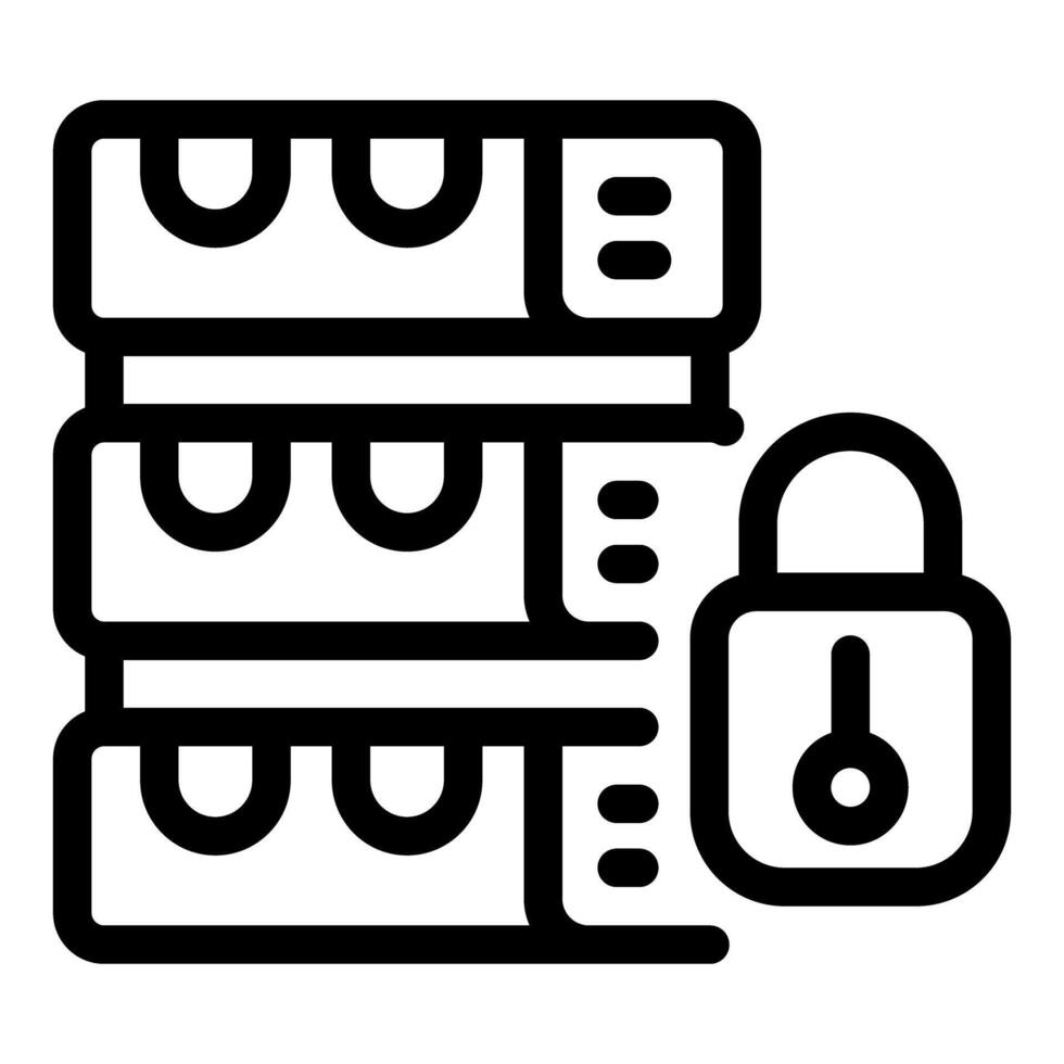 Secure data storage icon depicting server security 48298705 Vector Art ...