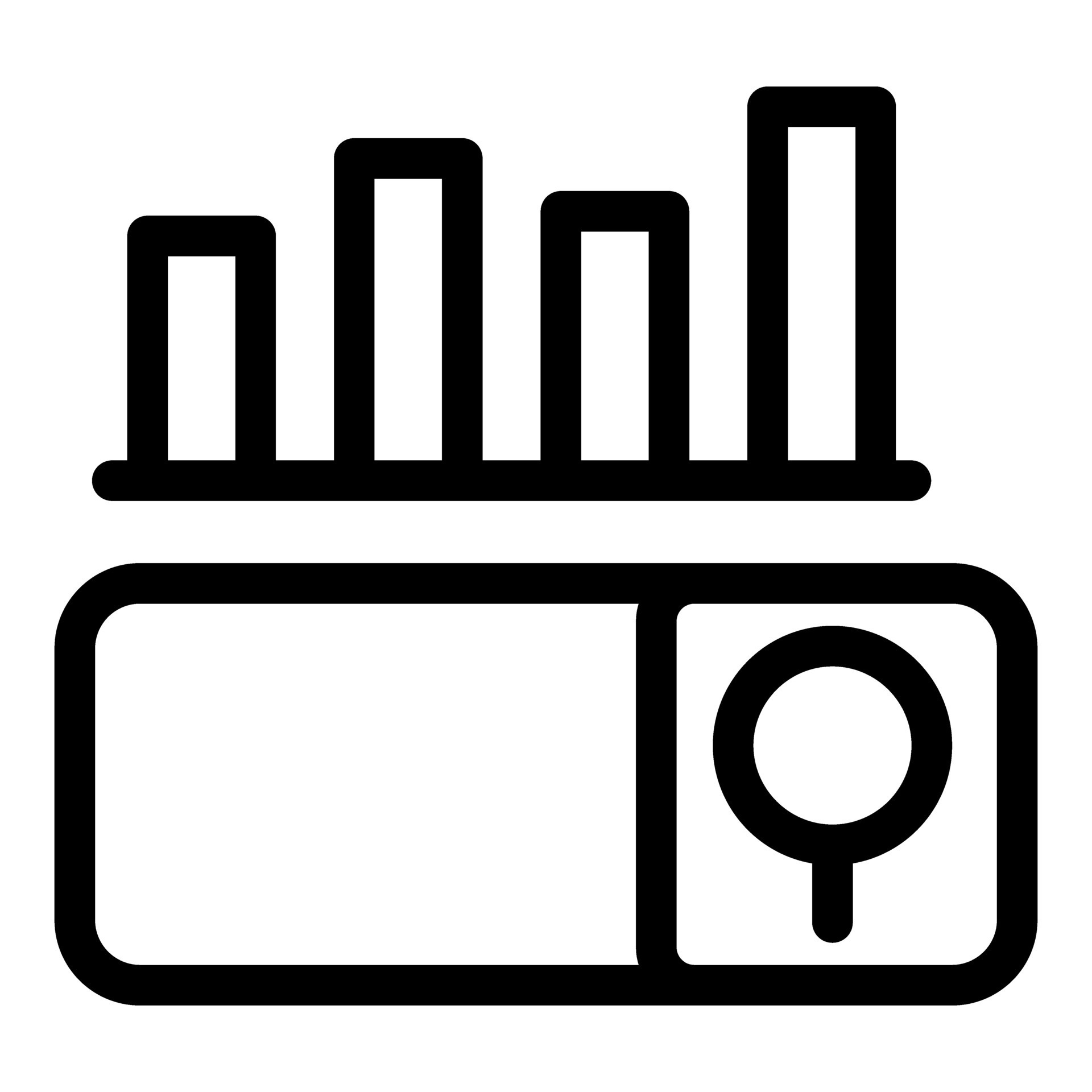 Data analysis icon showing chart with magnifying glass 48298804 Vector ...