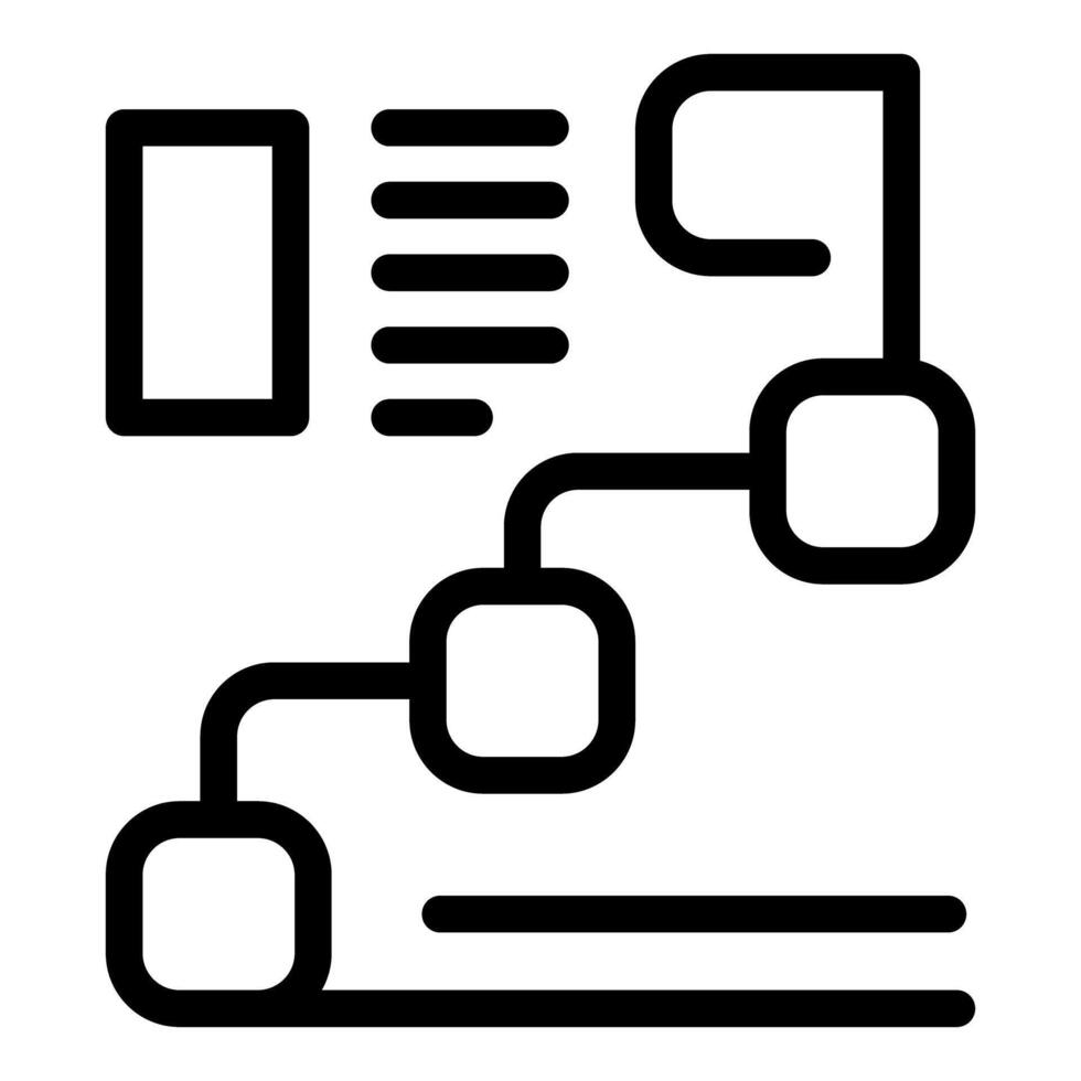 Algorithm showing data processing with connecting lines and squares ... Algorithm showing data processing with connecting lines and squares ...