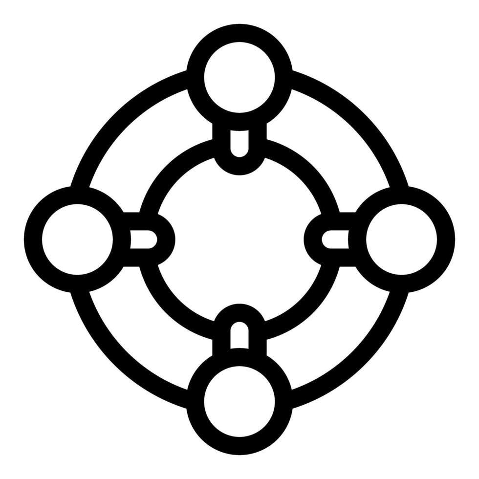 Four Nodes Connecting In Circular Network Diagram 48299351 Vector Art At Vecteezy