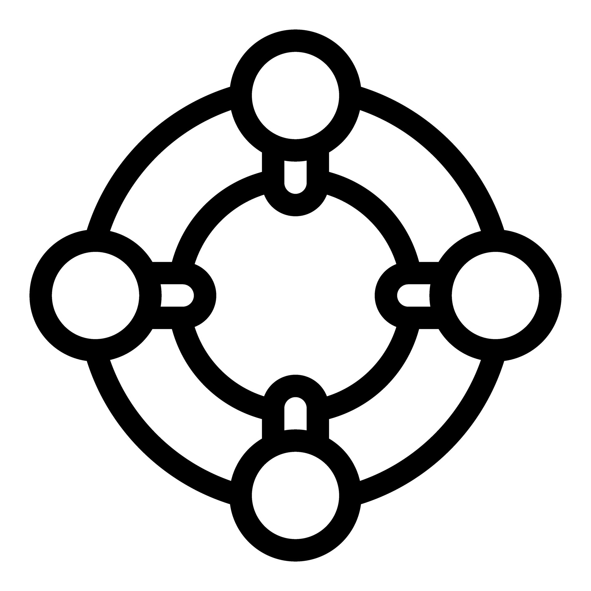 Four nodes connecting in circular network diagram 48299351 Vector Art at Vecteezy