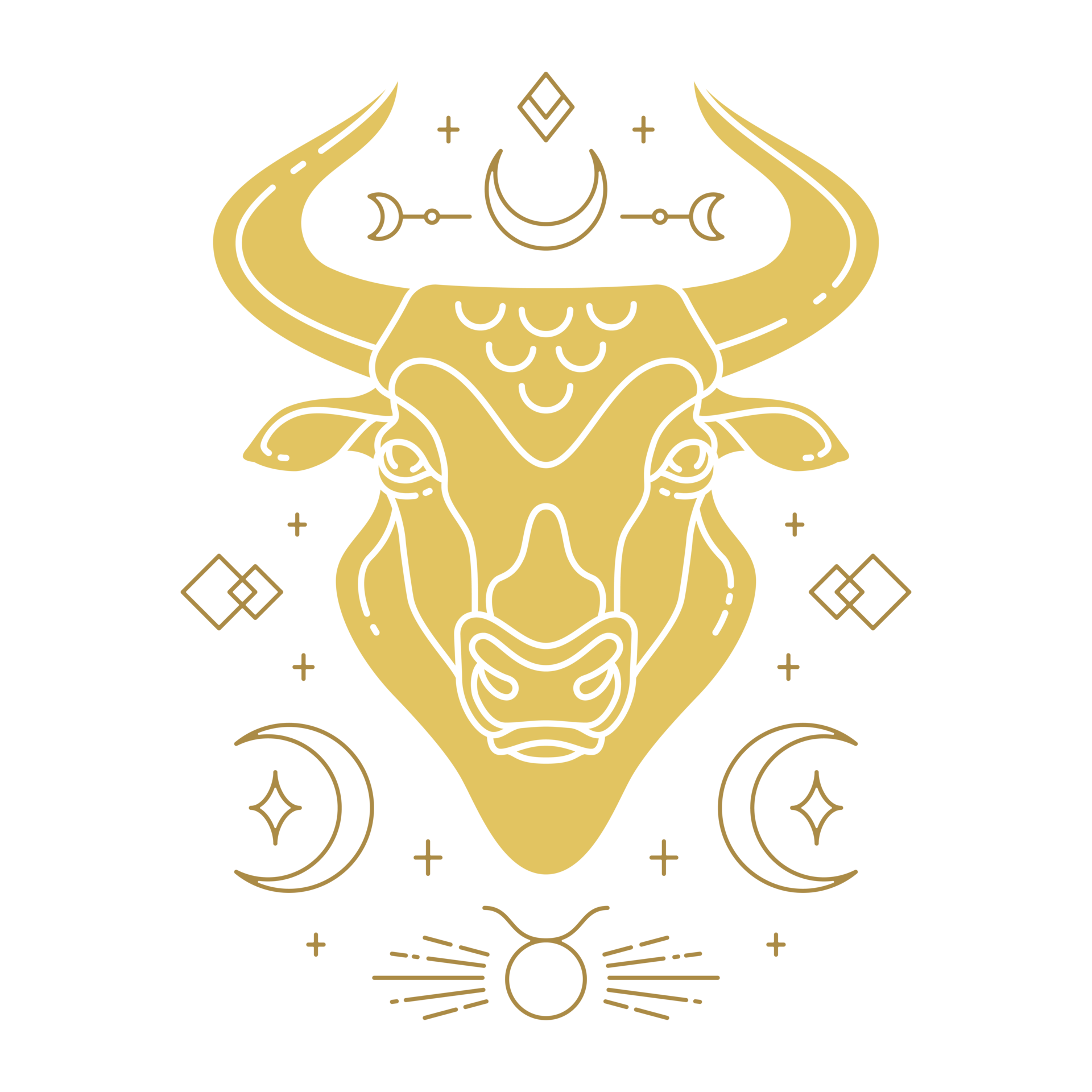 Taurus Zodiac Line Art Sign 48301852 Png