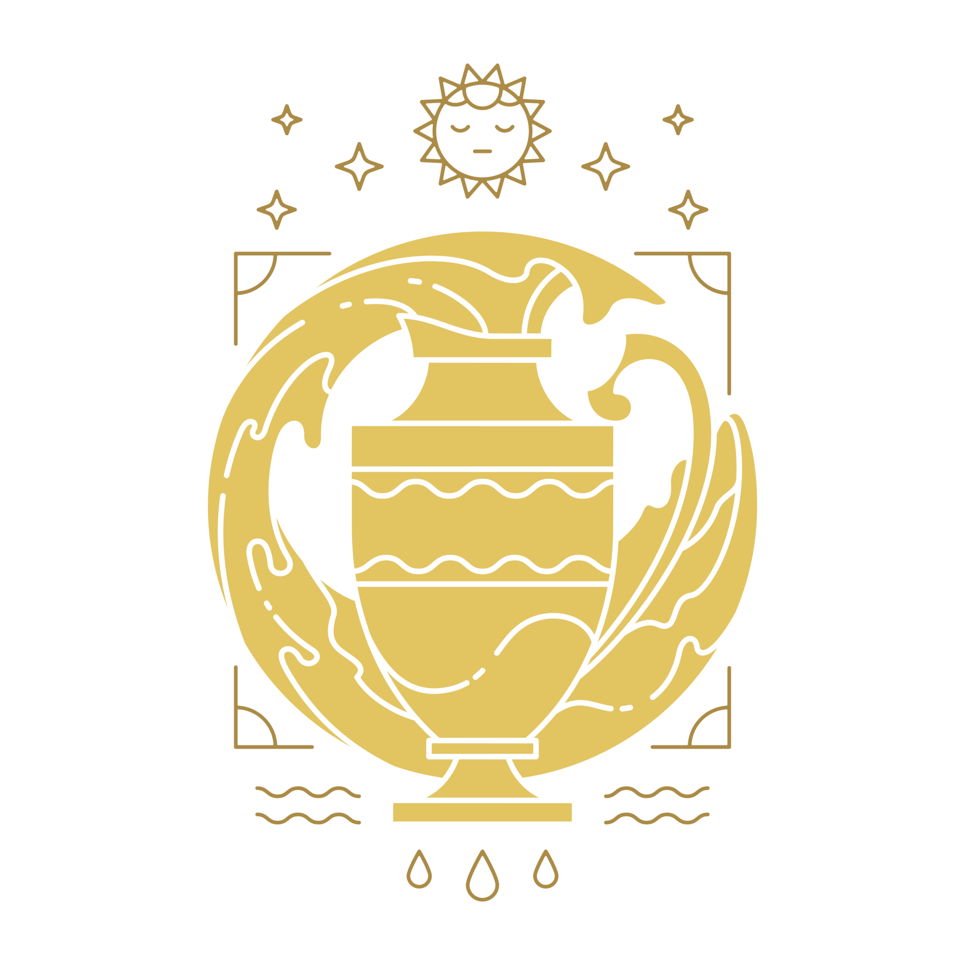 Aquarius Zodiac Line Art Sign 48301865 Png