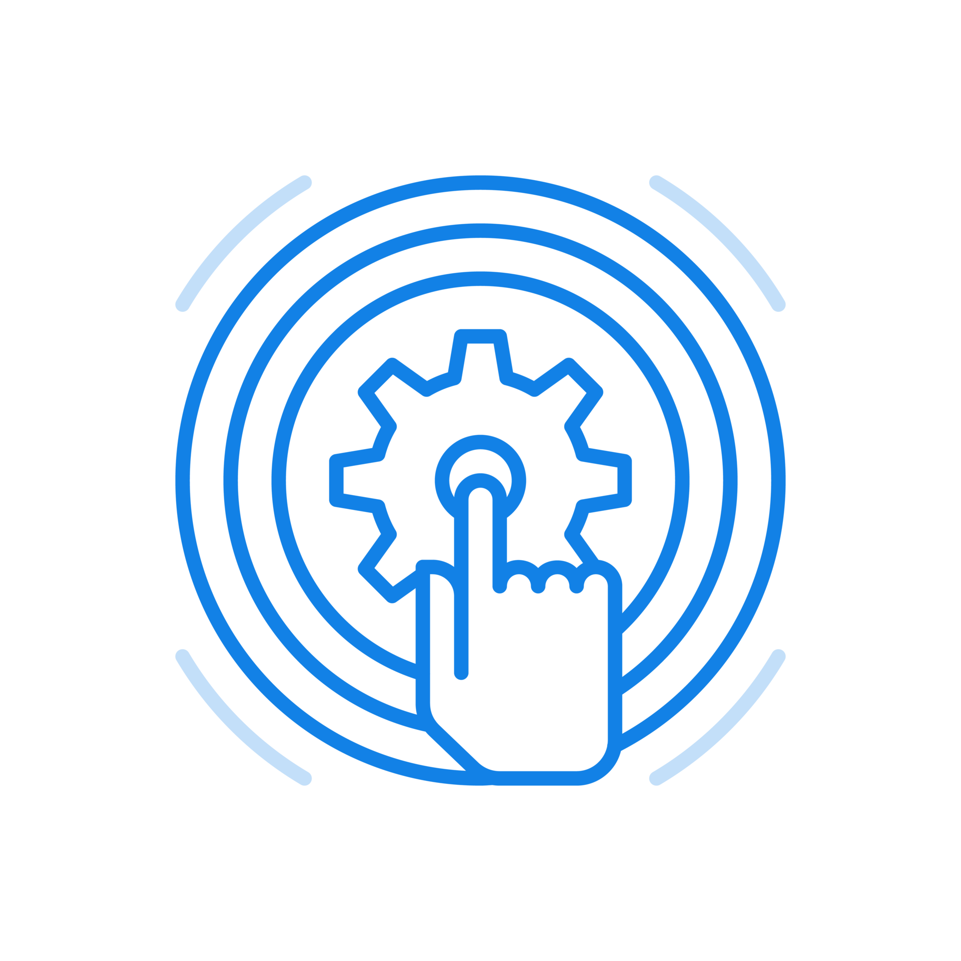 Starting optimization line icon. Finger turns gear in circle. 48302967 PNG Starting optimization line icon. Finger turns gear in circle. 48302967 PNG