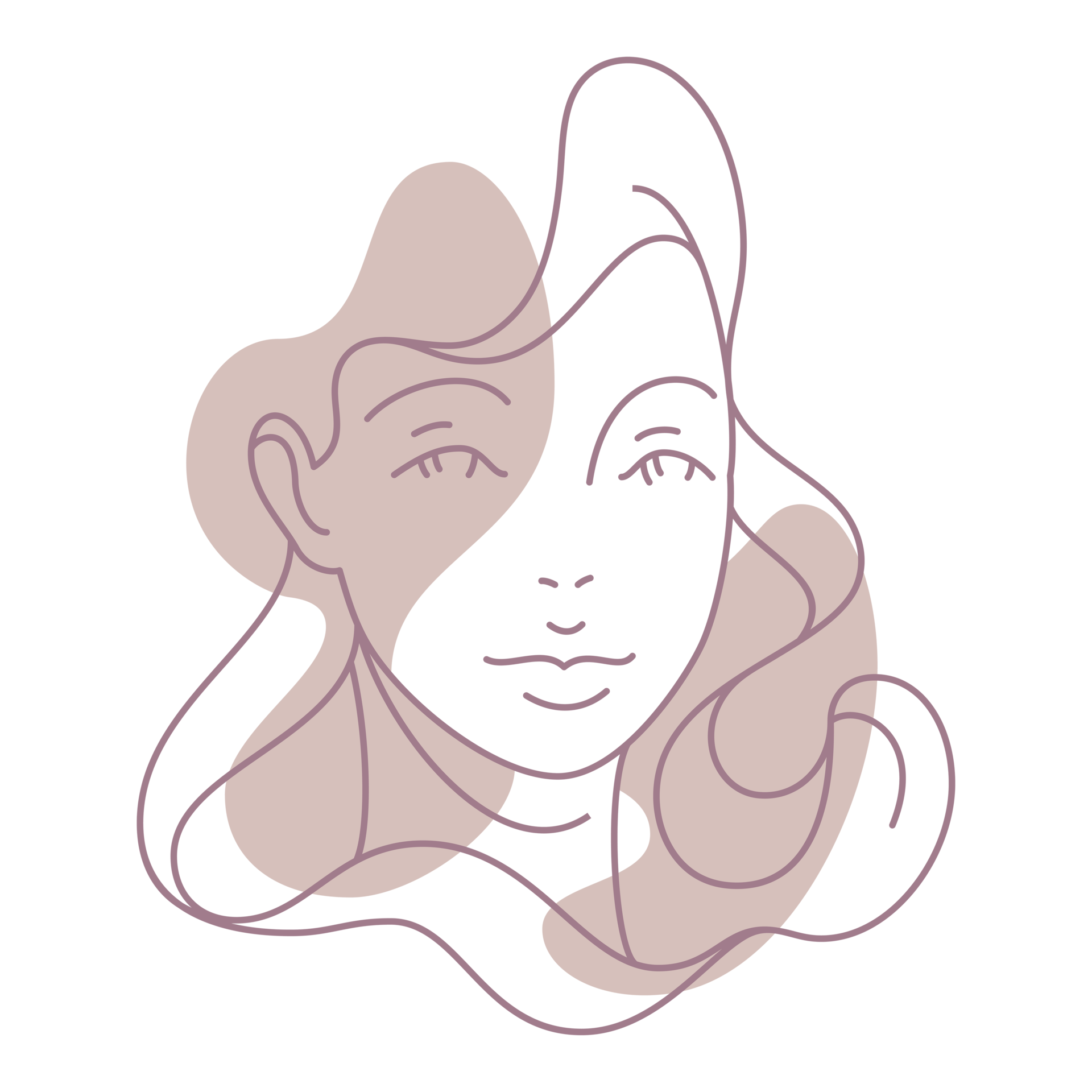 Woman Face Abstract Line Art 48303648 PNG