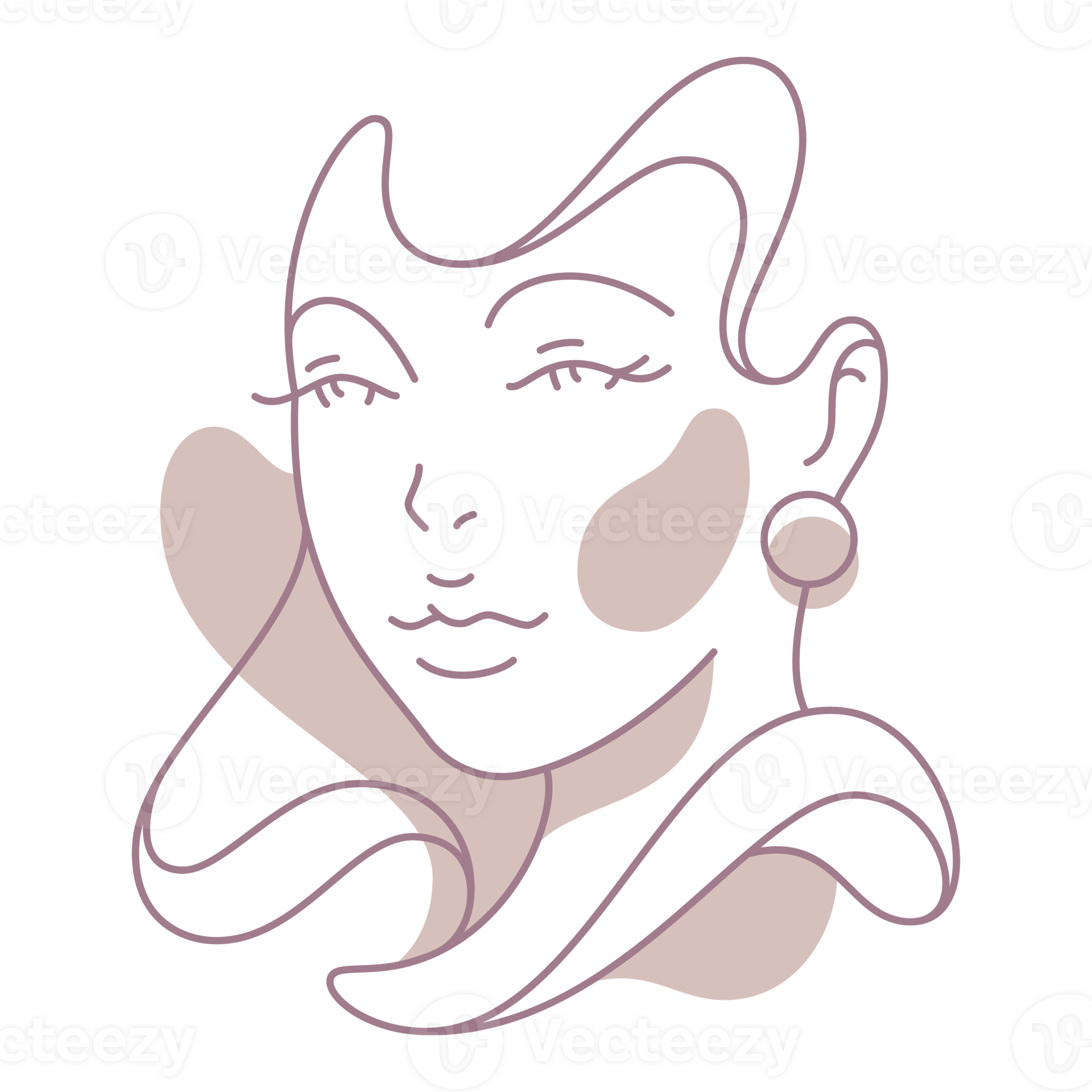 Woman Face Abstract Line Art 48303650 PNG