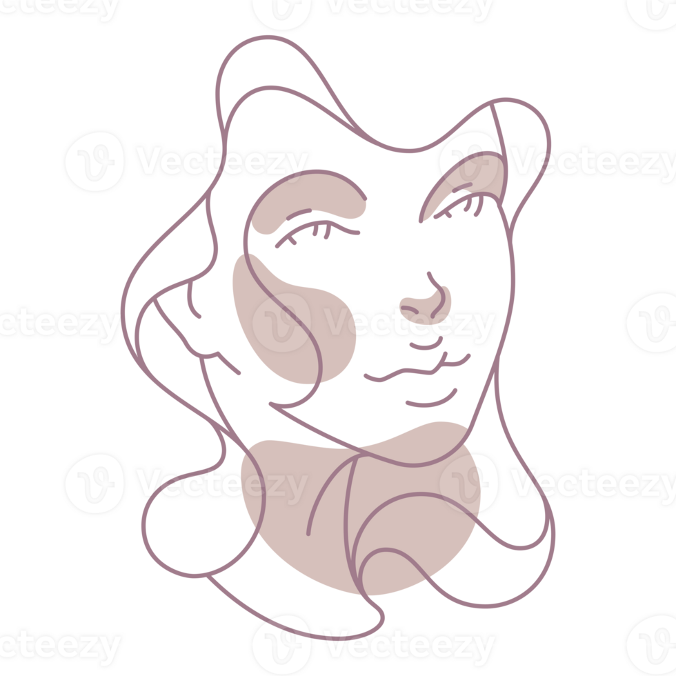 Woman Face Abstract Line Art 48303659 Png