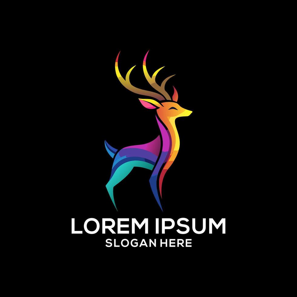 Deer logo gradient colorful abstract illustration. Dear brand logo . Logos about dear. 48304381 ...