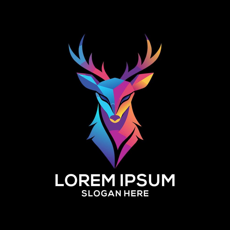 Deer logo gradient colorful abstract illustration. Dear brand logo . Logos about dear. 48304400 ...