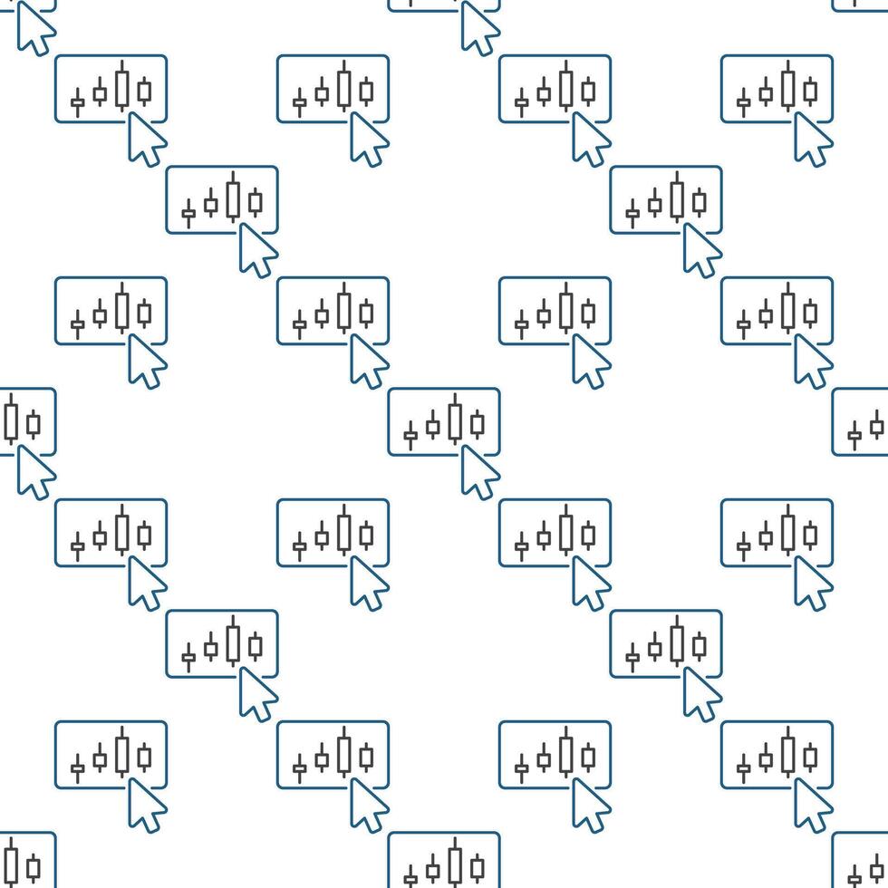 Mouse Cursor On Candlestick Chart Outline Seamless Pattern 48308513