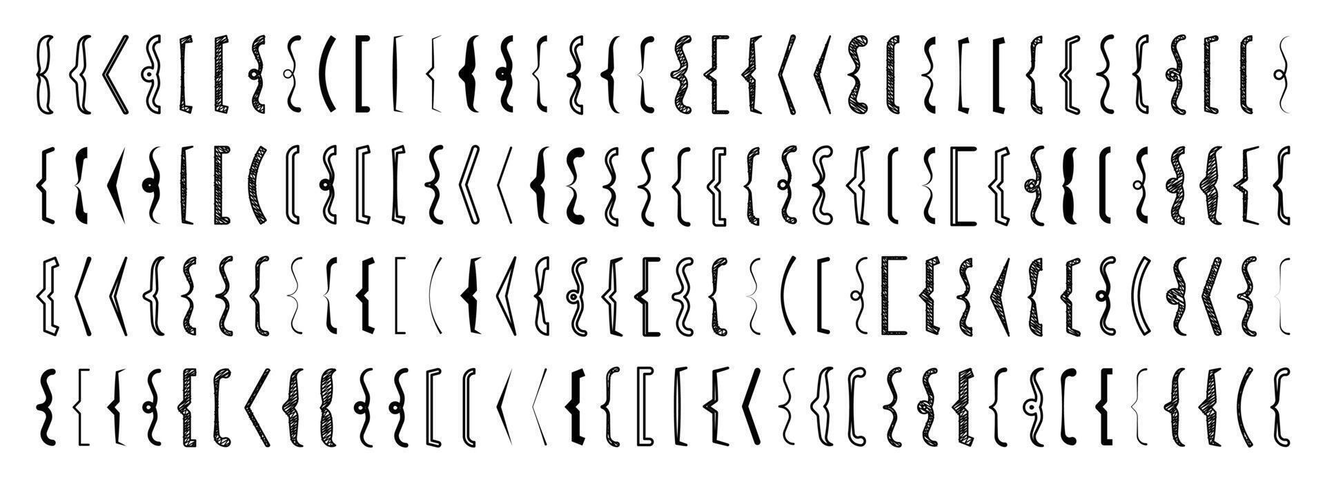 Various Text Brackets Black Quotation Box Curly Square And Corner 1053