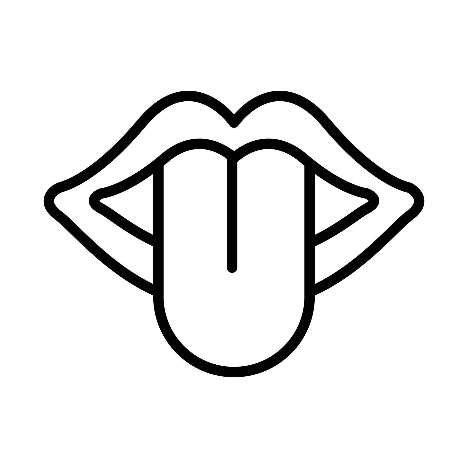 Mouth sticking tongue out icon linear logo mark in black and white 48313301 Vector Art at Vecteezy