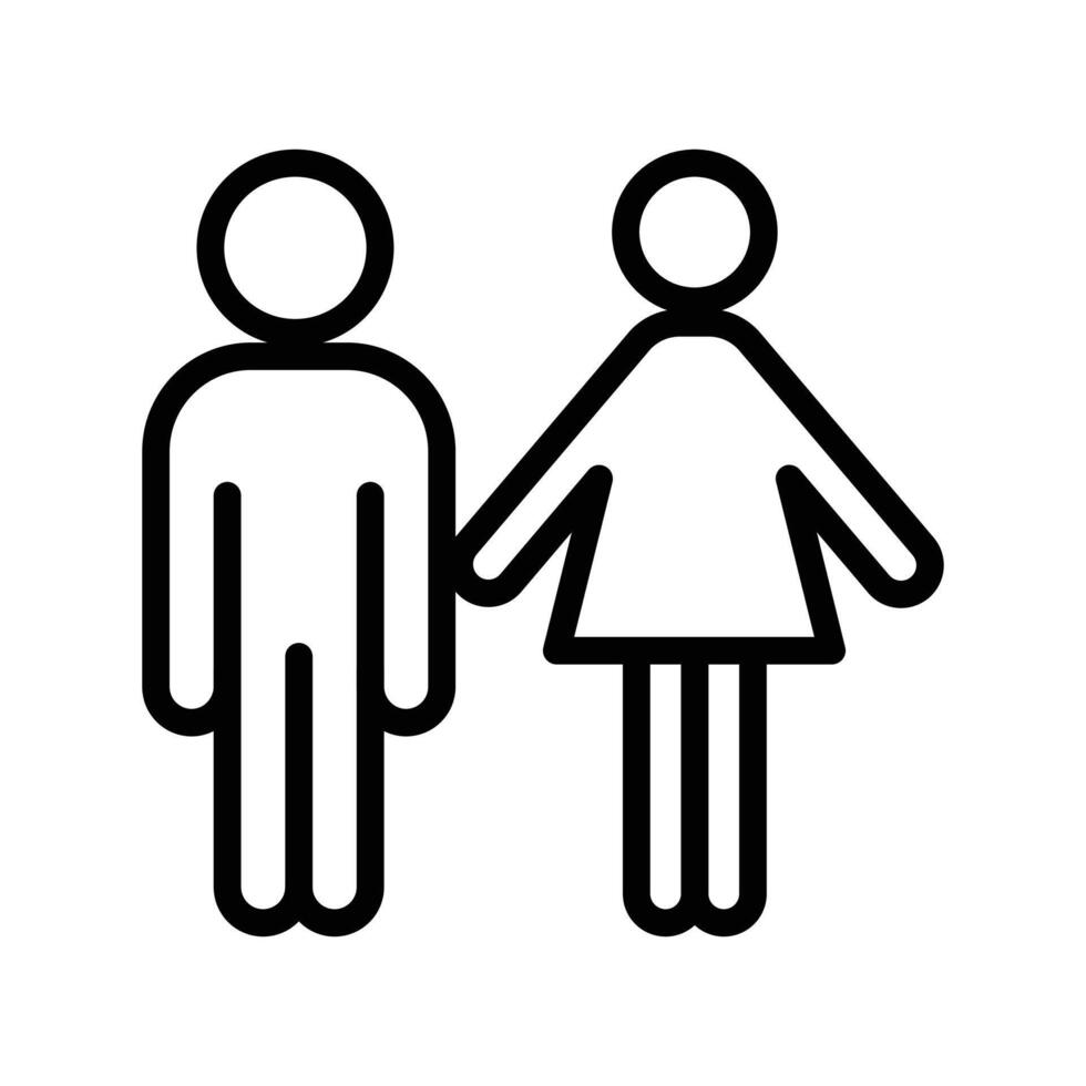 Man and Woman icon linear logo mark in black and white 48314408 Vector Art at Vecteezy