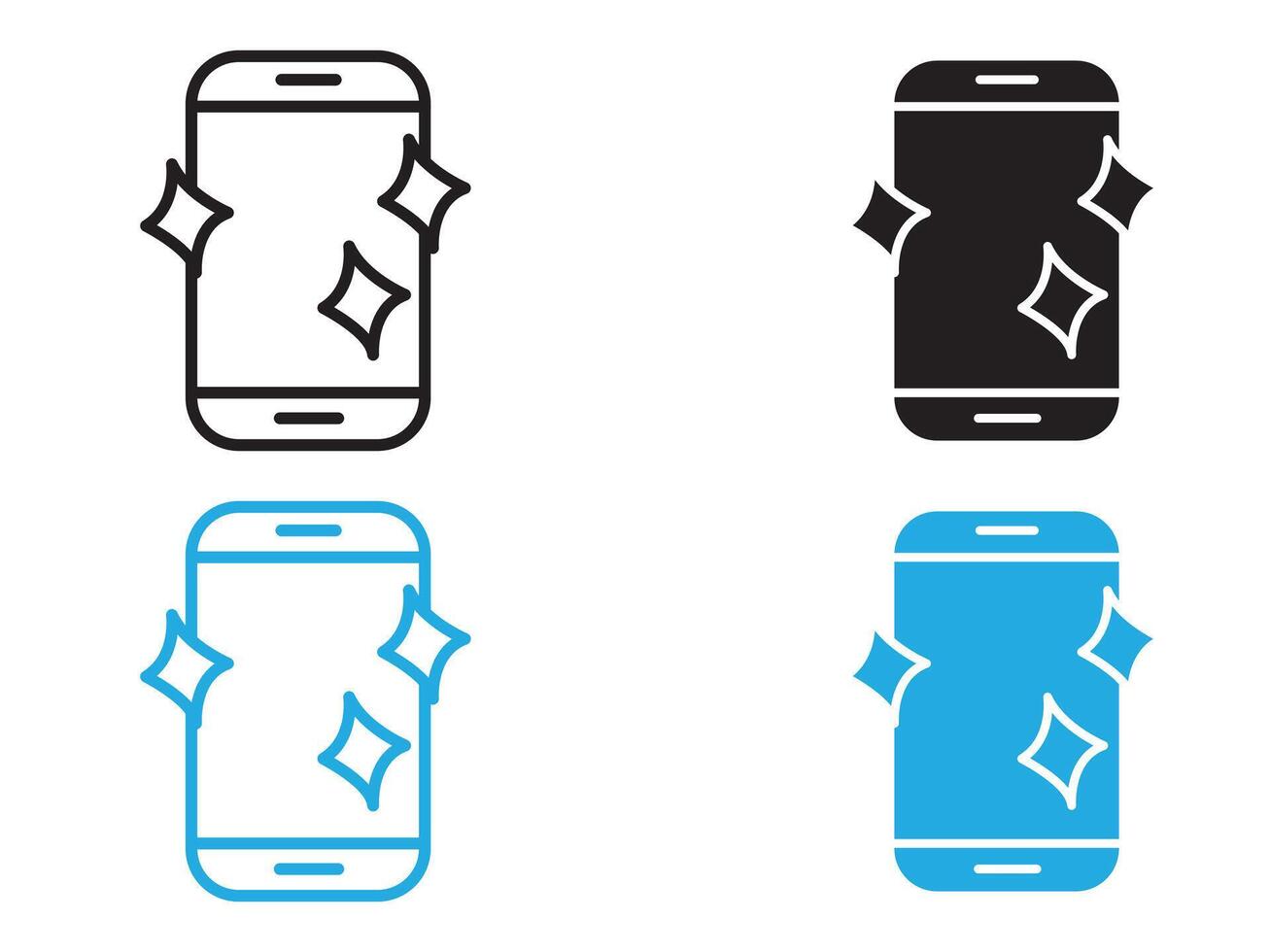 Clean Phone Glass Icon Black And White Outline Sign 48315851 Vector Art At Vecteezy