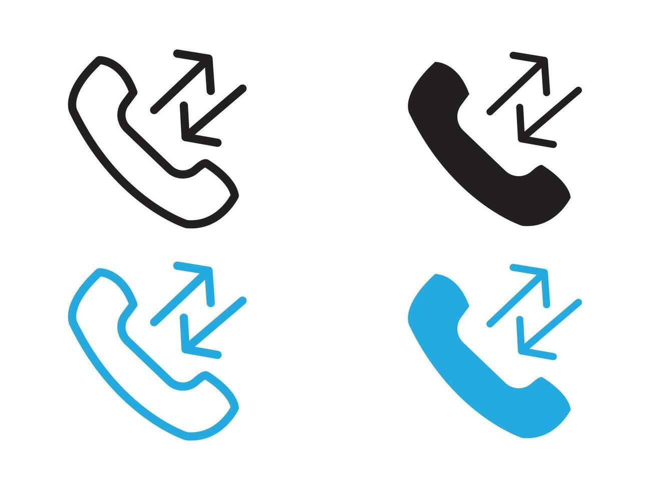 Incoming Outgoing Calls Icon Black And White Outline Sign 48315901 Vector Art At Vecteezy
