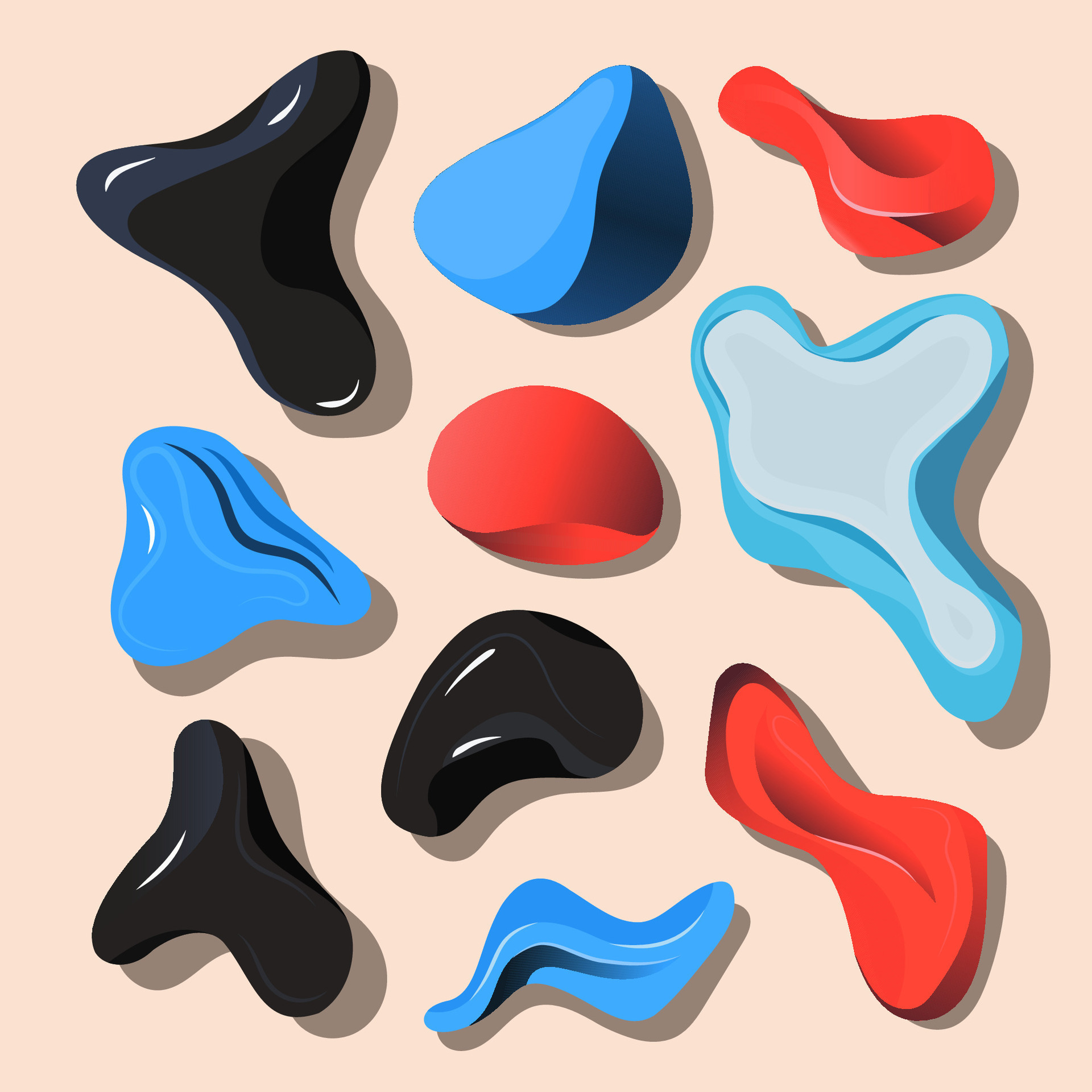 Organic abstract random shapes for pattern design element or background ...