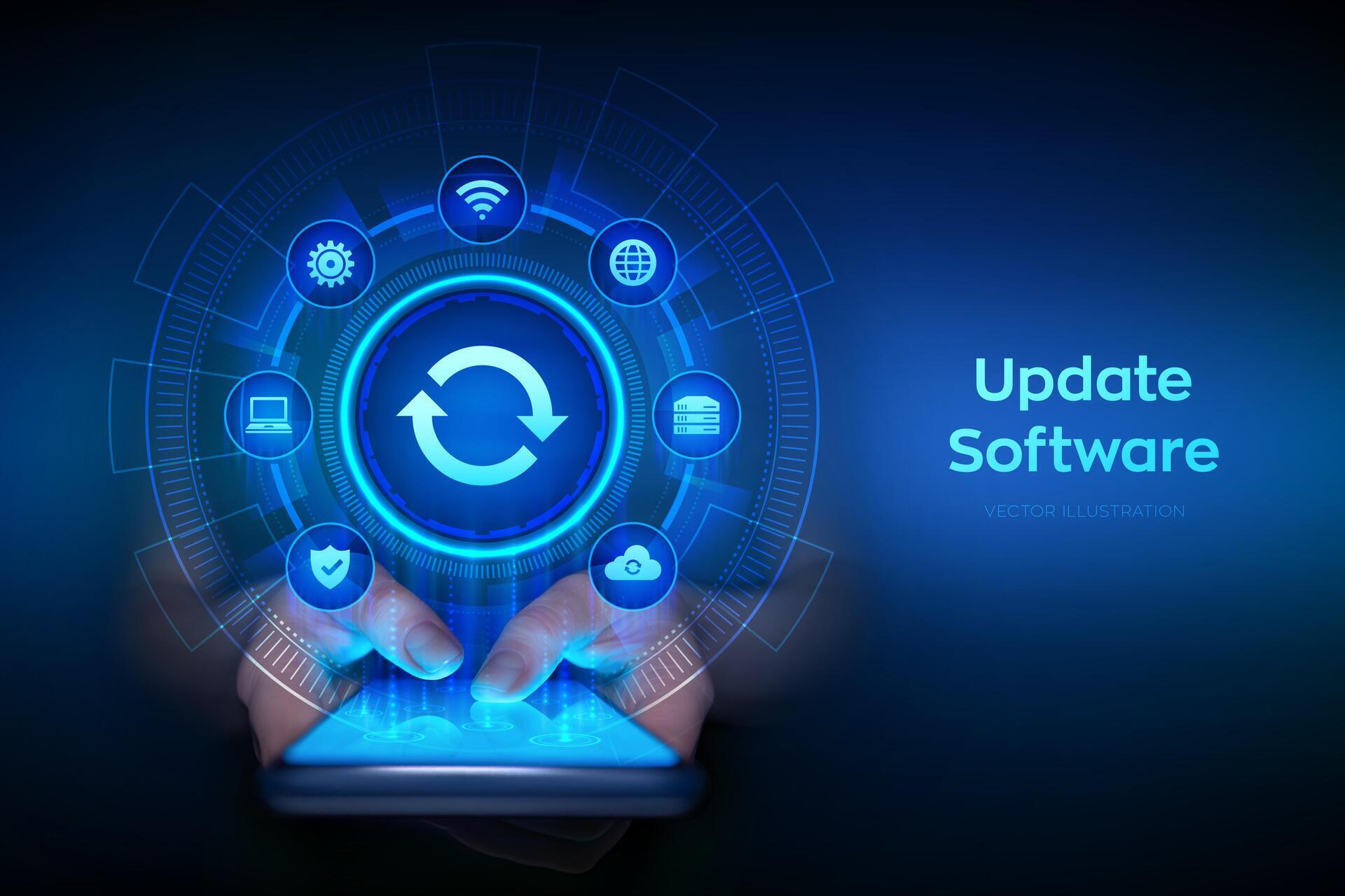 Update Software. Upgrade Software version concept. Computer program ...