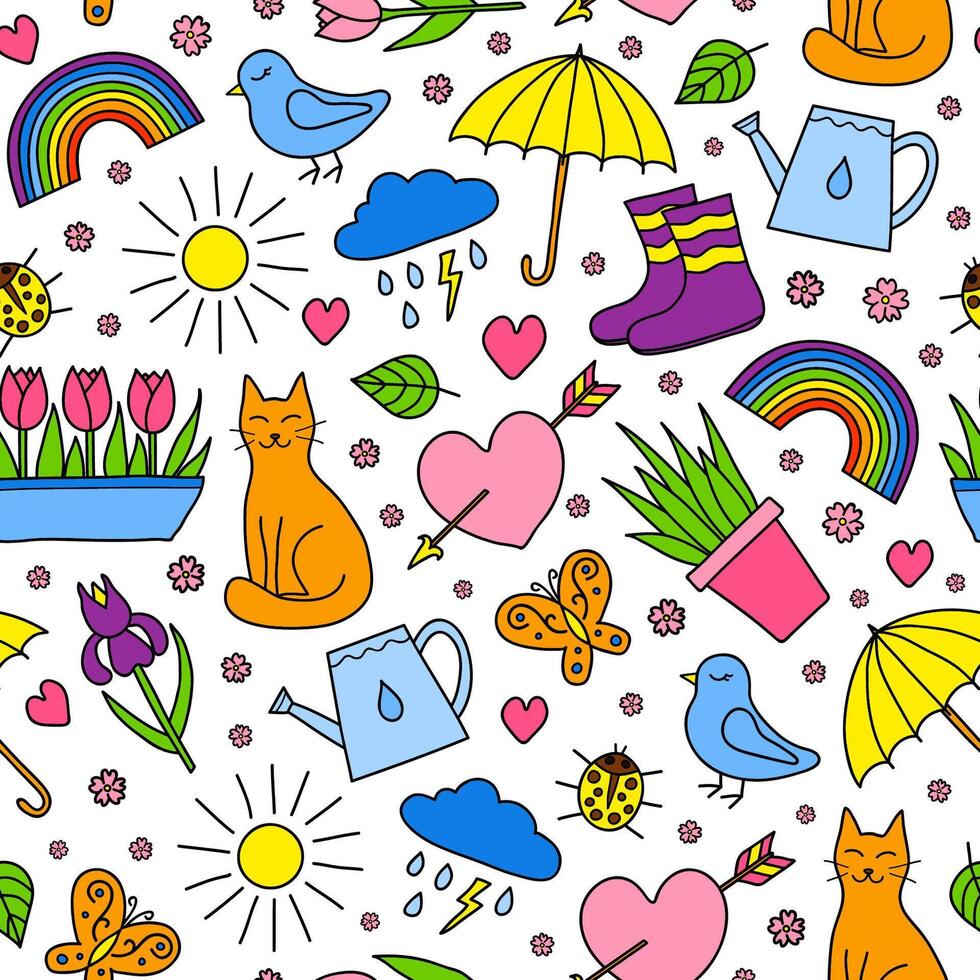 Spring seamless pattern. 48332102 Vector Art at Vecteezy