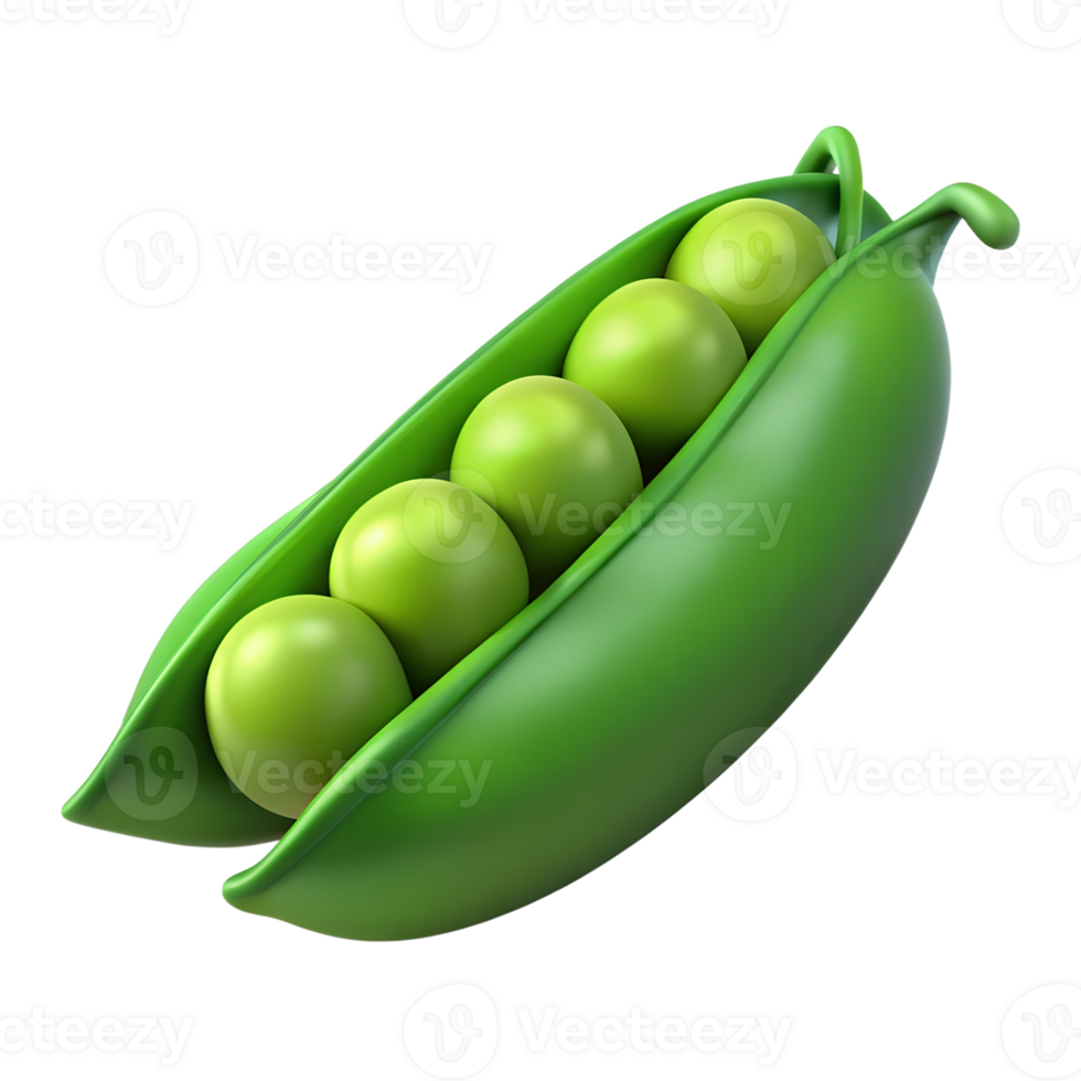 Cartoon green pea pod vegetable illustration isolated on the ...