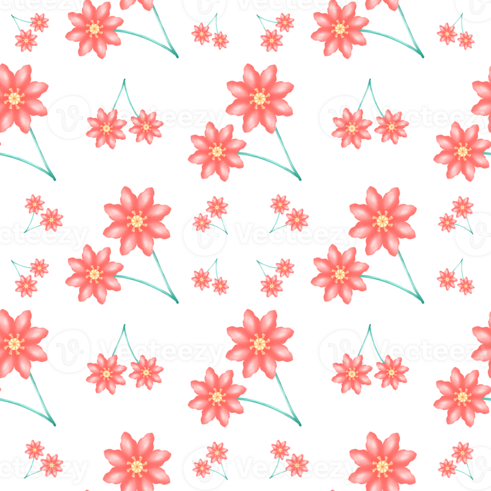 Vintage Flower Seamless Pattern 48333188 Png