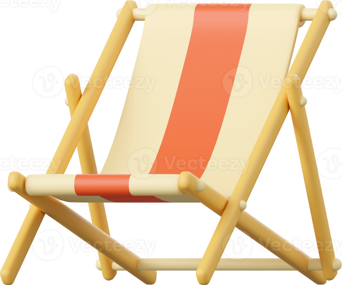 Beach chair, 3d illustration of Summer concept 48334957 PNG