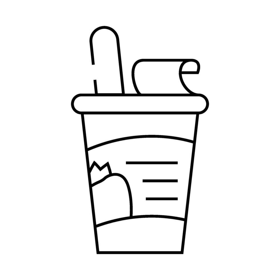 Ice Cream Glass Strawberry Line Icon Illustration 48352889 Vector Art At Vecteezy