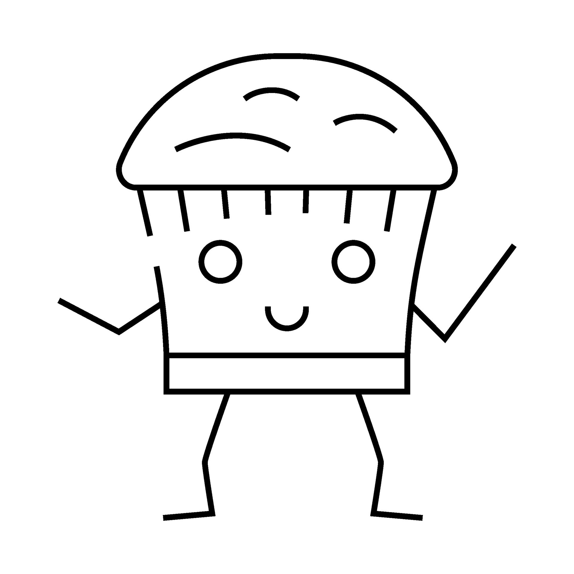 Muffin Dessert Character Line Icon Illustration 48353713 Vector Art At Vecteezy