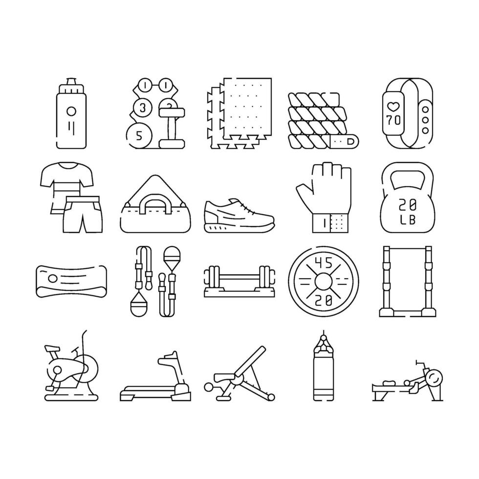 fitness gym exercise icons set 48354563 Vector Art at Vecteezy