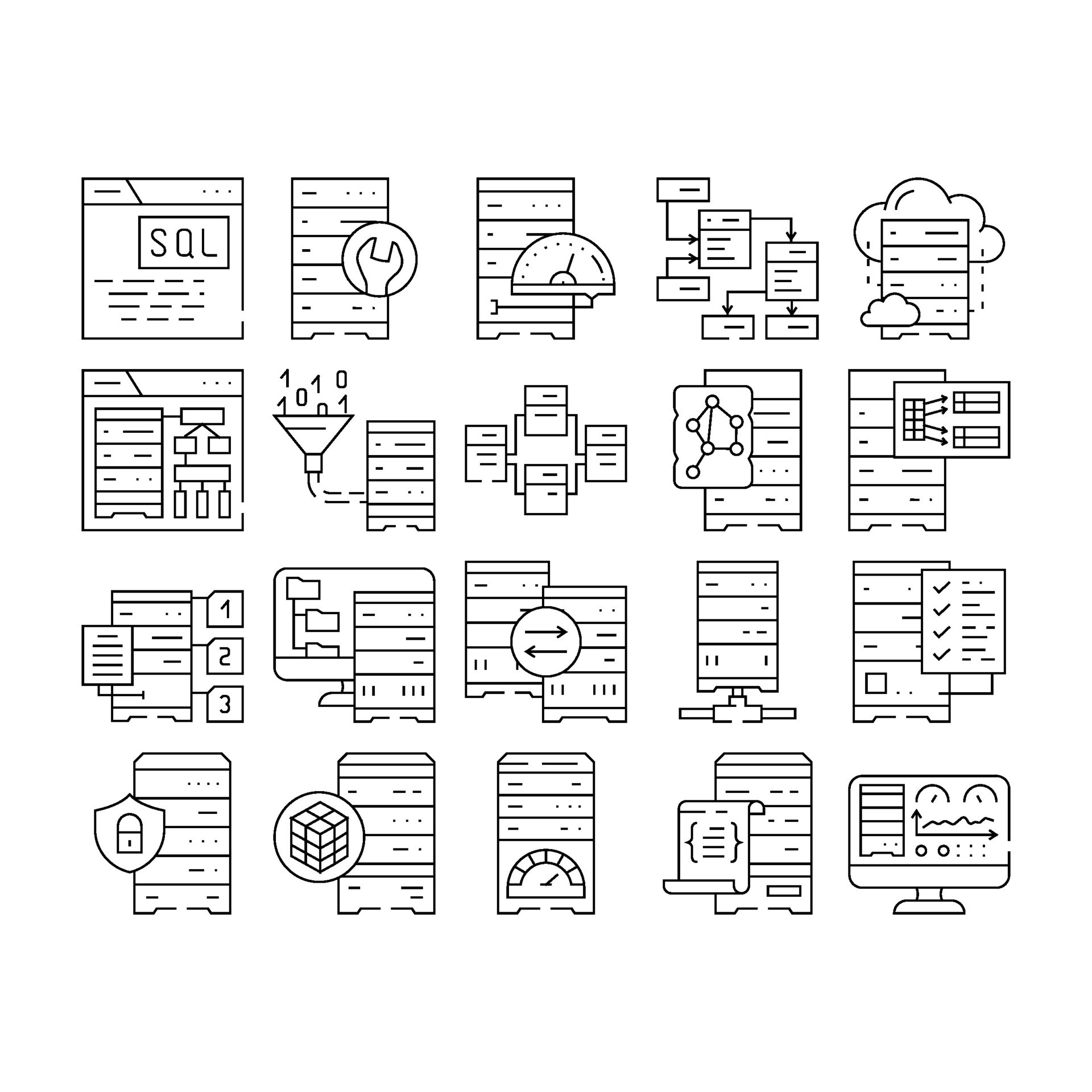 database administrator computer, icons set 48357439 Vector Art at Vecteezy database administrator computer, icons set 48357439 Vector Art at Vecteezy