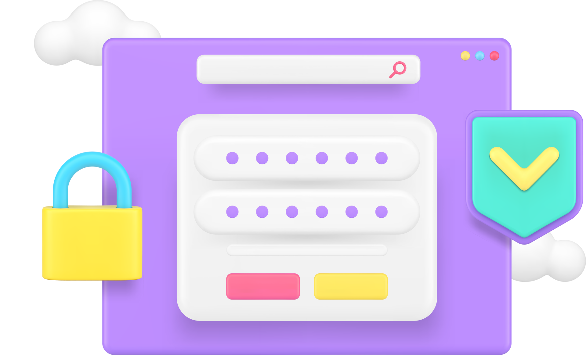 Data Information Security Personal Account Password Access Cyber Protect 3d Icon Realistic