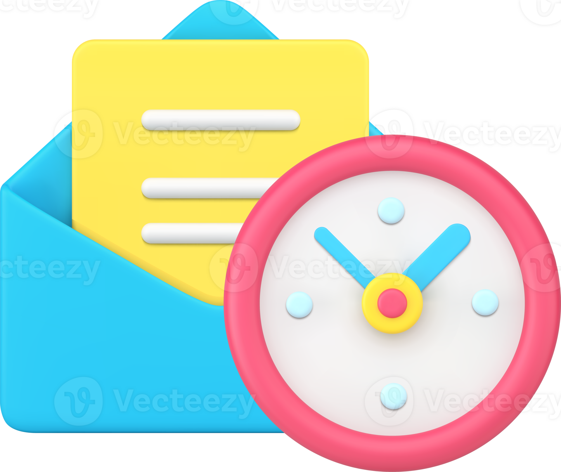 Send Email Time Notification Timer Alarm Clock 3d Texting Message Letter Blank 48363766 Png